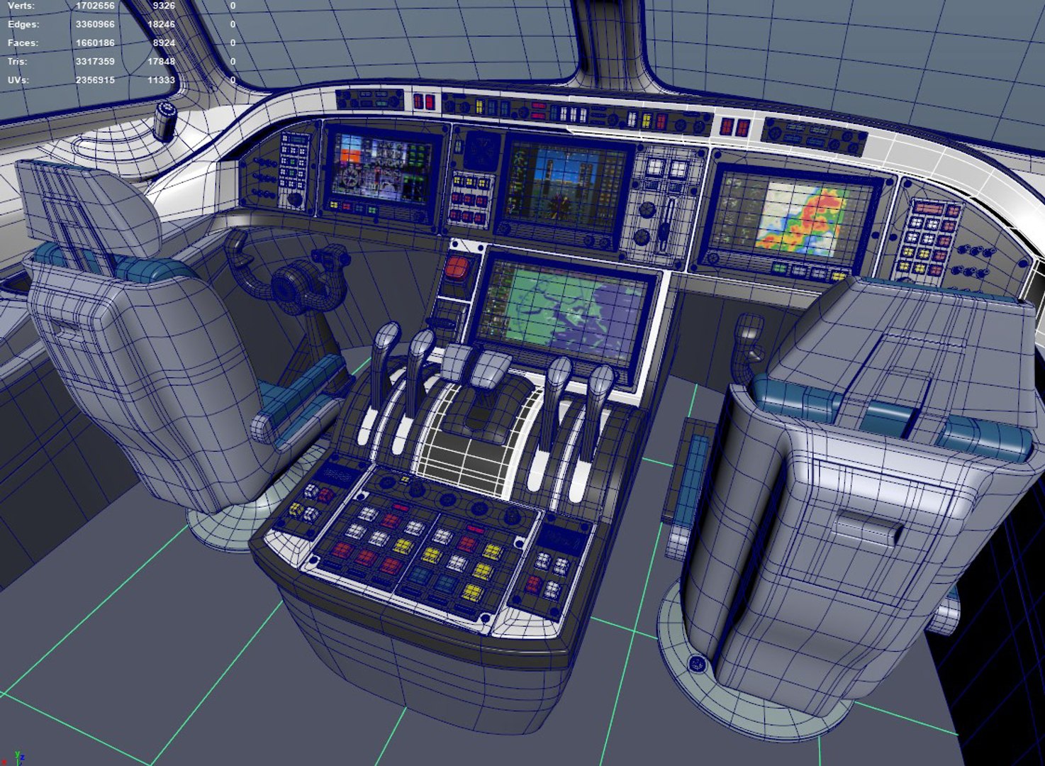 3D Model Cabin Pilots Aircraft Interior - TurboSquid 1511062