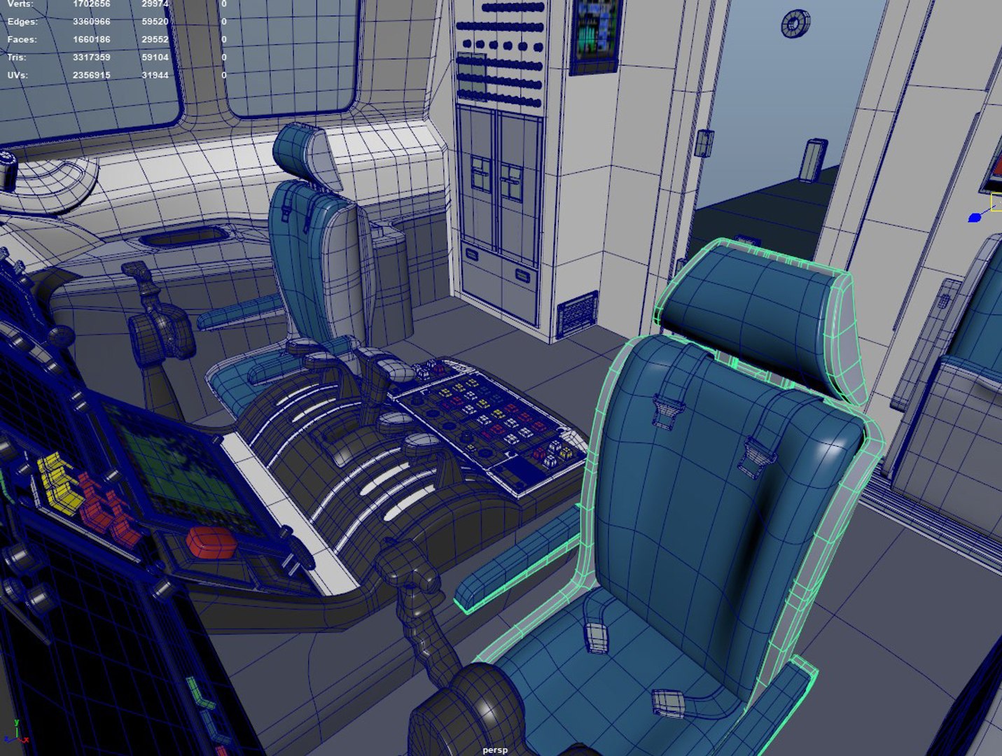 3D Model Cabin Pilots Aircraft Interior - TurboSquid 1511062