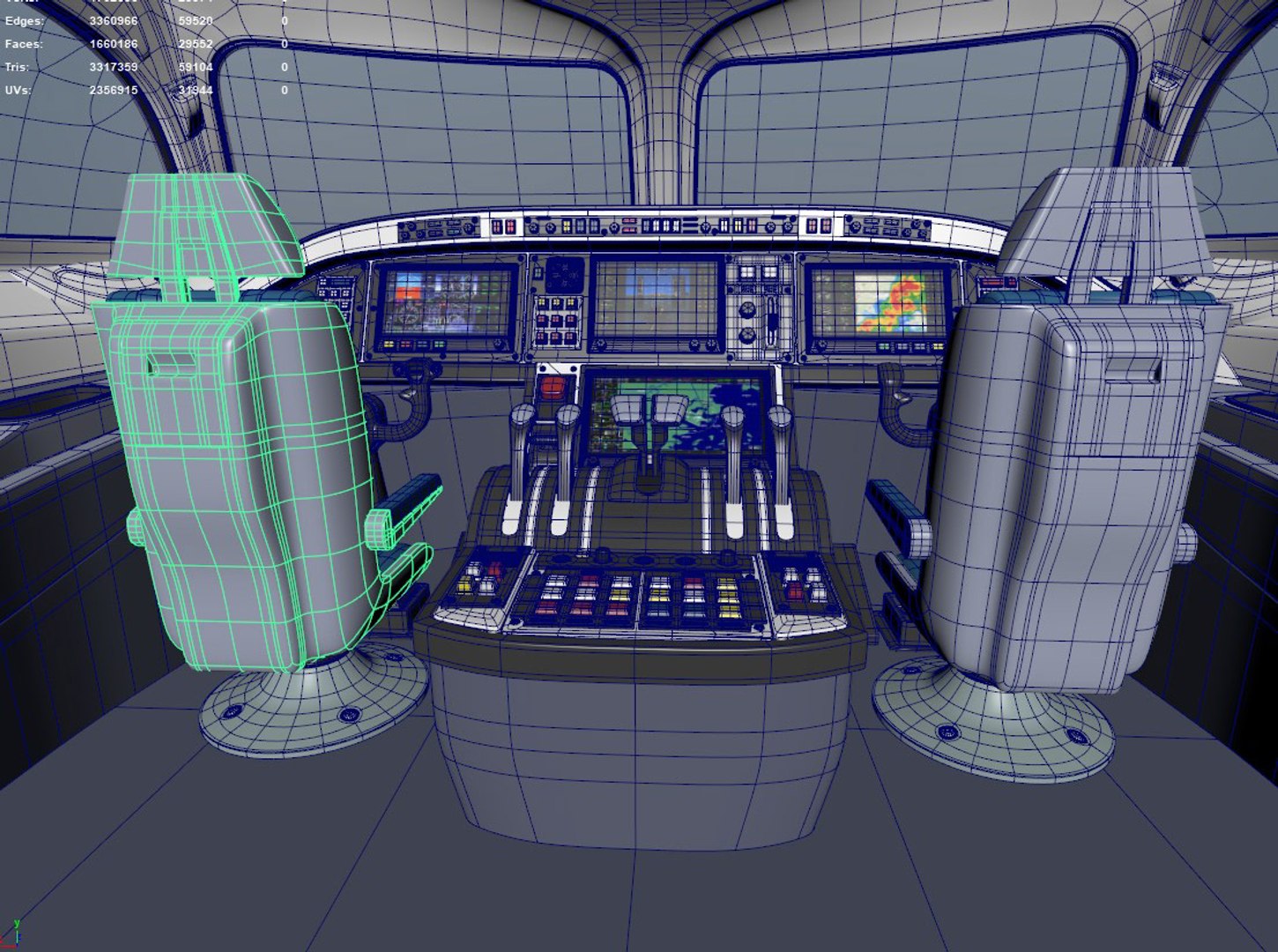 3D Model Cabin Pilots Aircraft Interior - TurboSquid 1511062