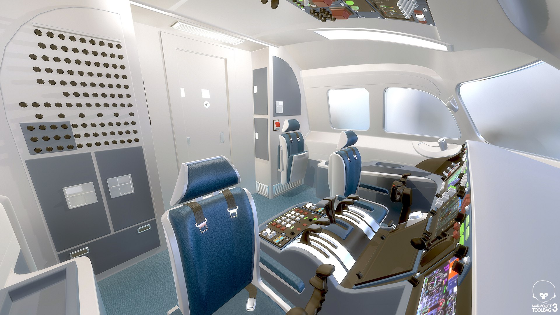 3D Model Cabin Pilots Aircraft Interior - TurboSquid 1511062