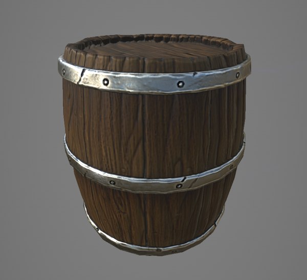 3dsmax gameready barrel wooden