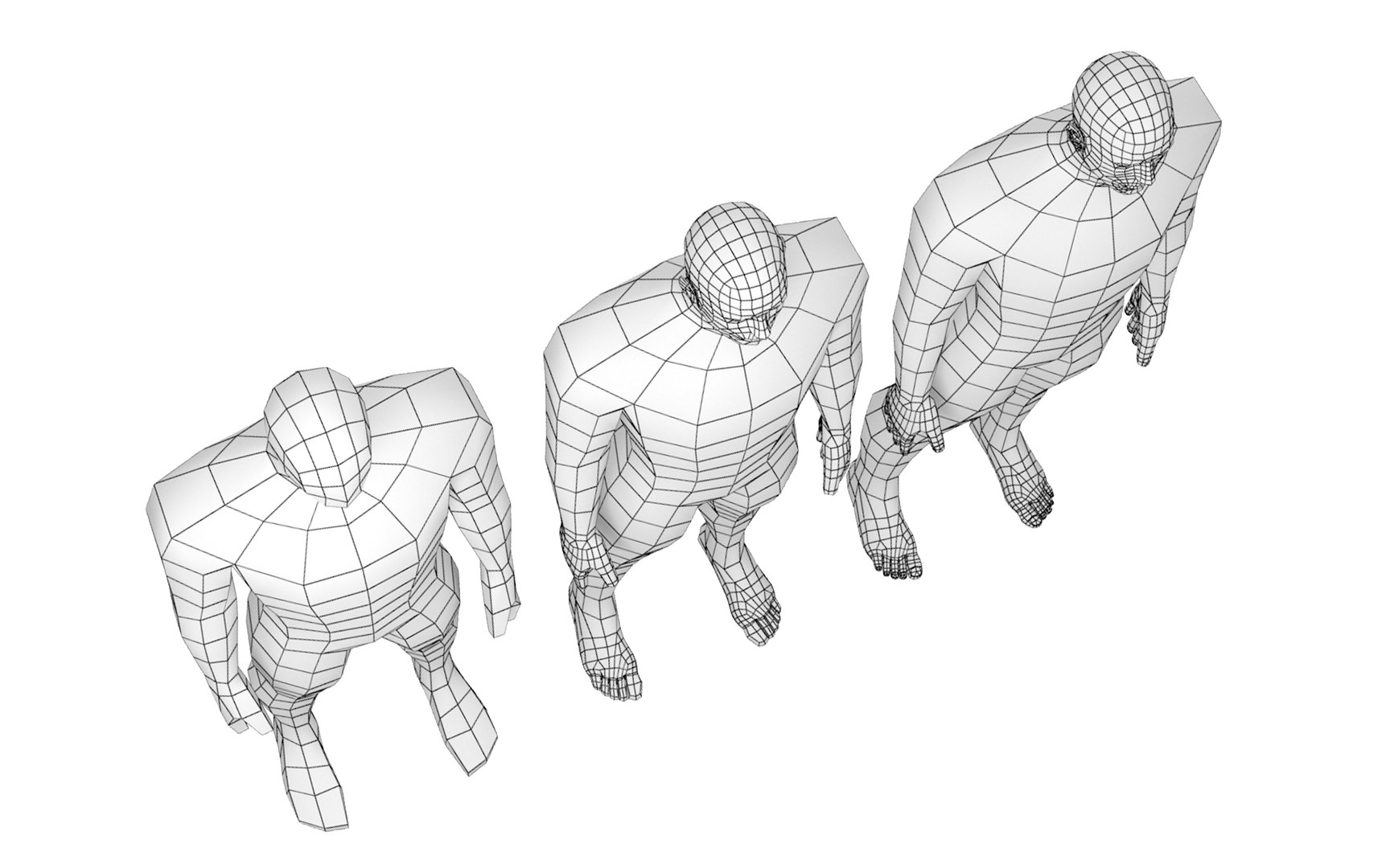Hero Male In Rest Pose In 3 Topologies 3D Model - TurboSquid 2211948