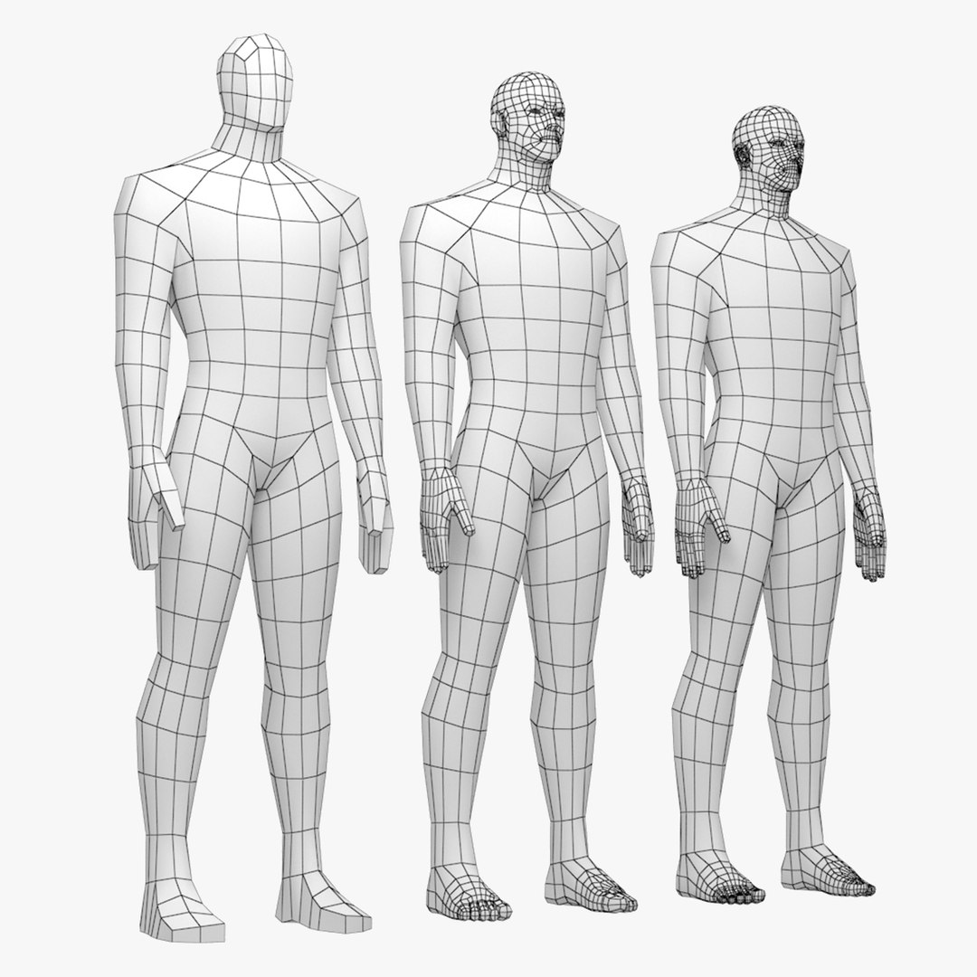 Hero Male In Rest Pose In 3 Topologies 3D Model - TurboSquid 2211948