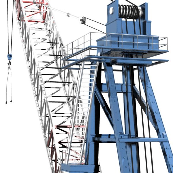 3d model crane wharf