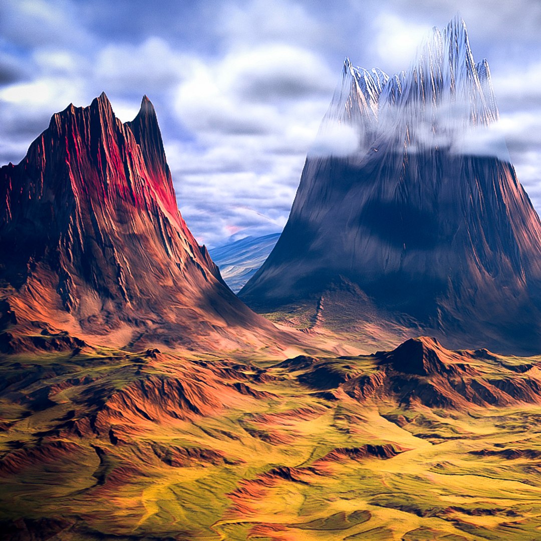 3d Model Volcano Terrain Landscape