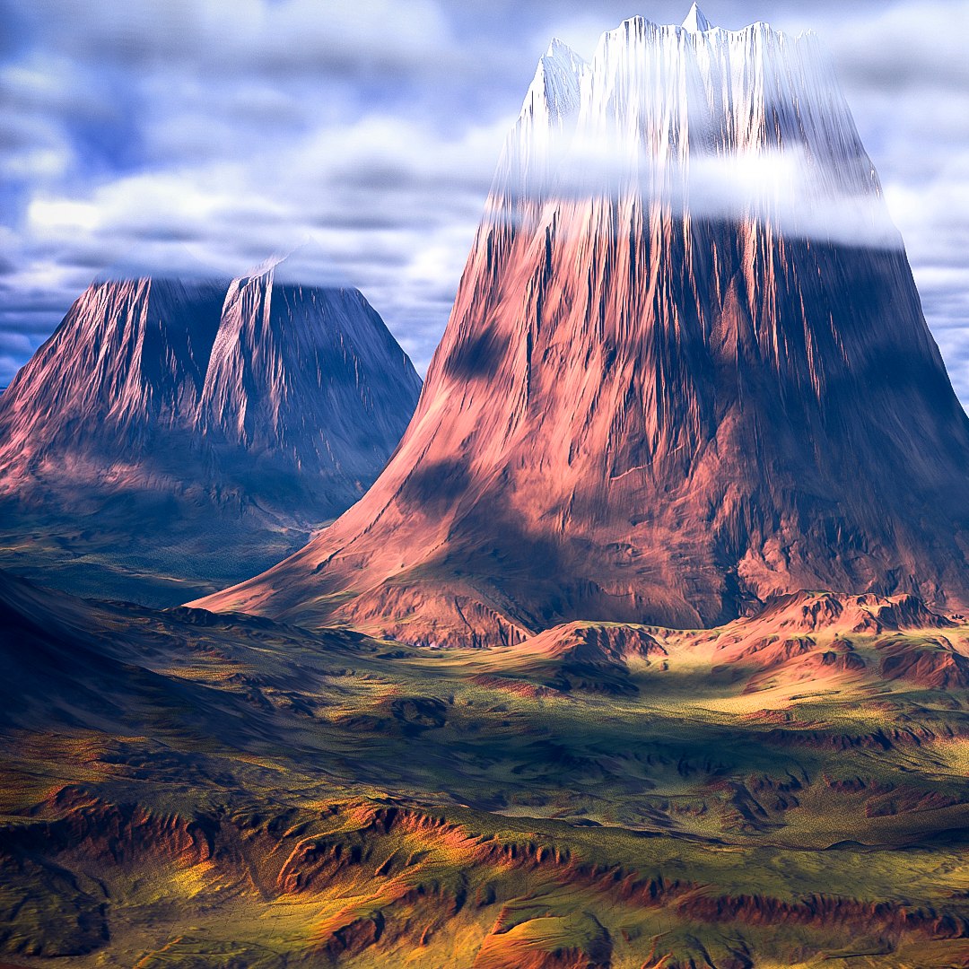 3d Model Volcano Terrain Landscape