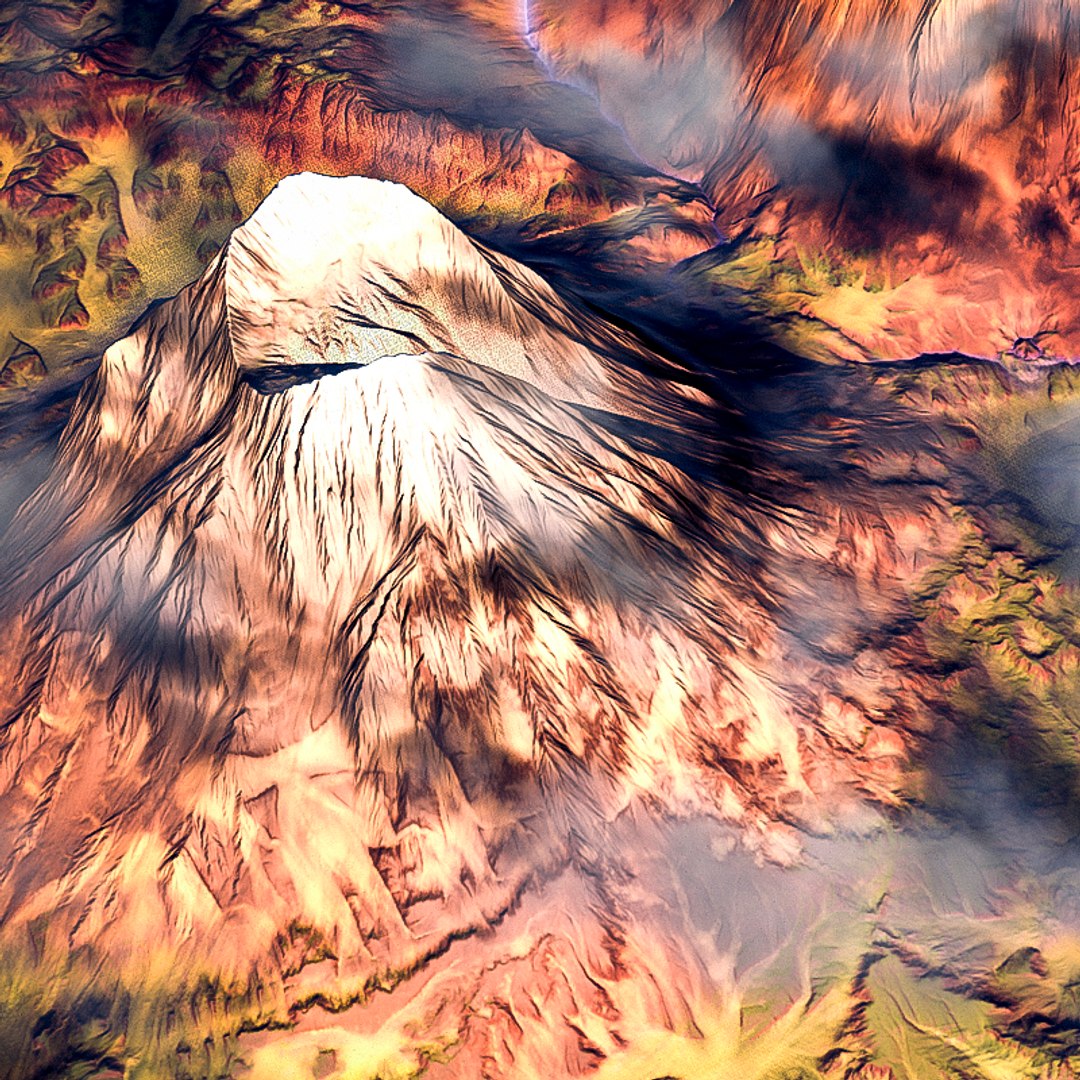 3d Model Volcano Terrain Landscape