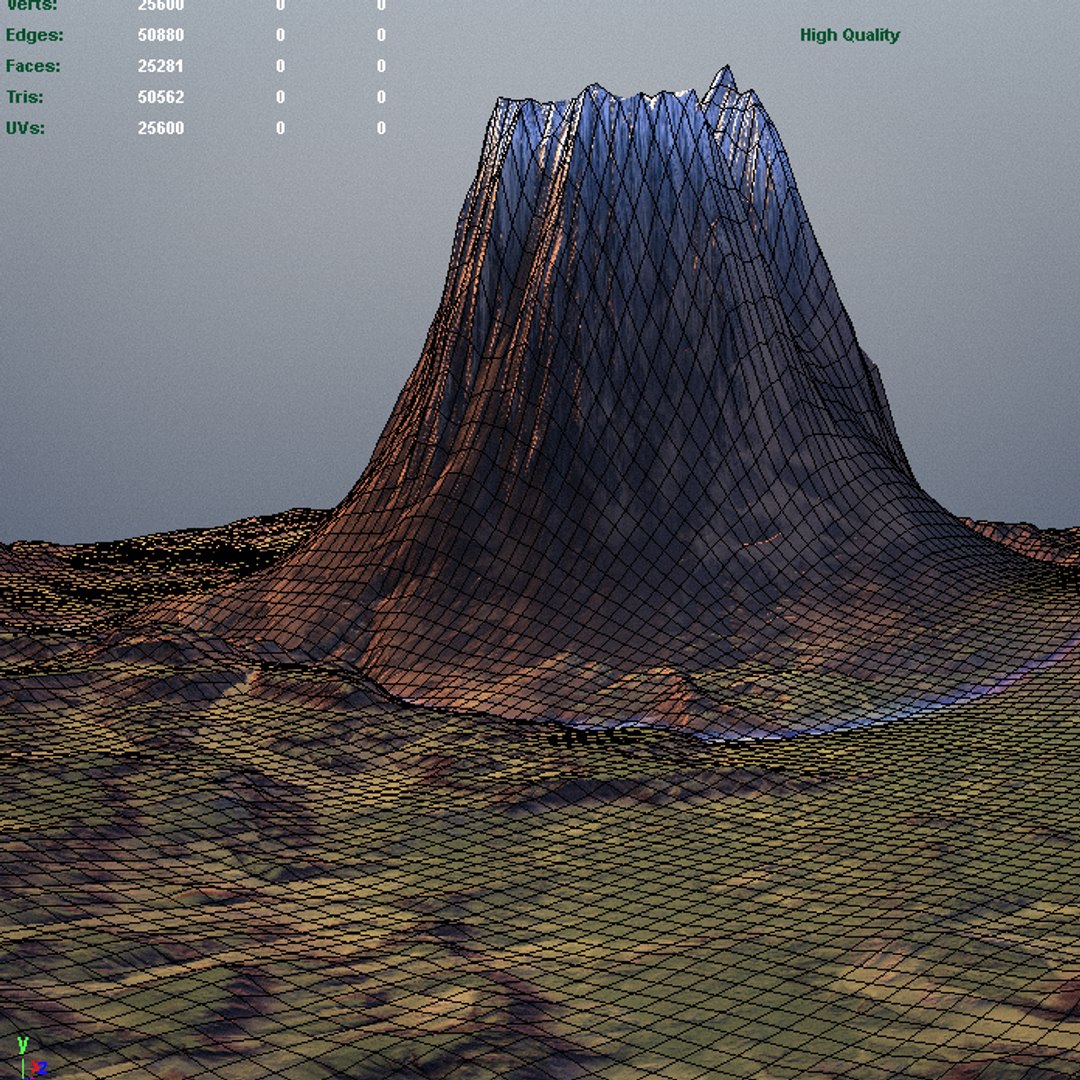 3d model volcano terrain landscape