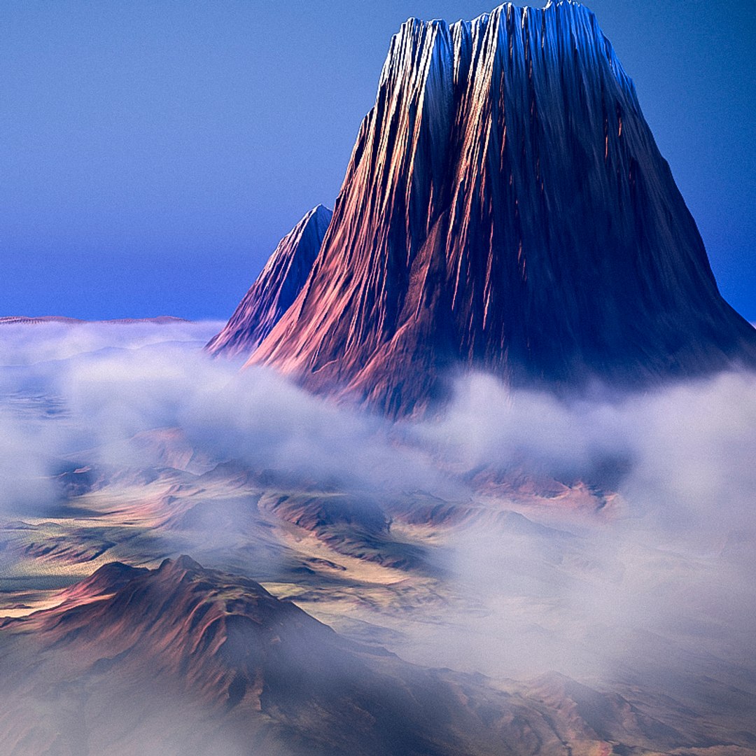 3d Model Volcano Terrain Landscape