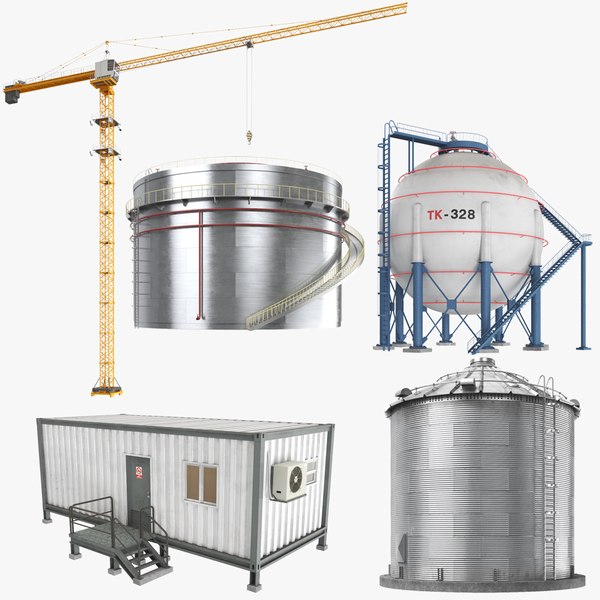 3d chicken silo feed model