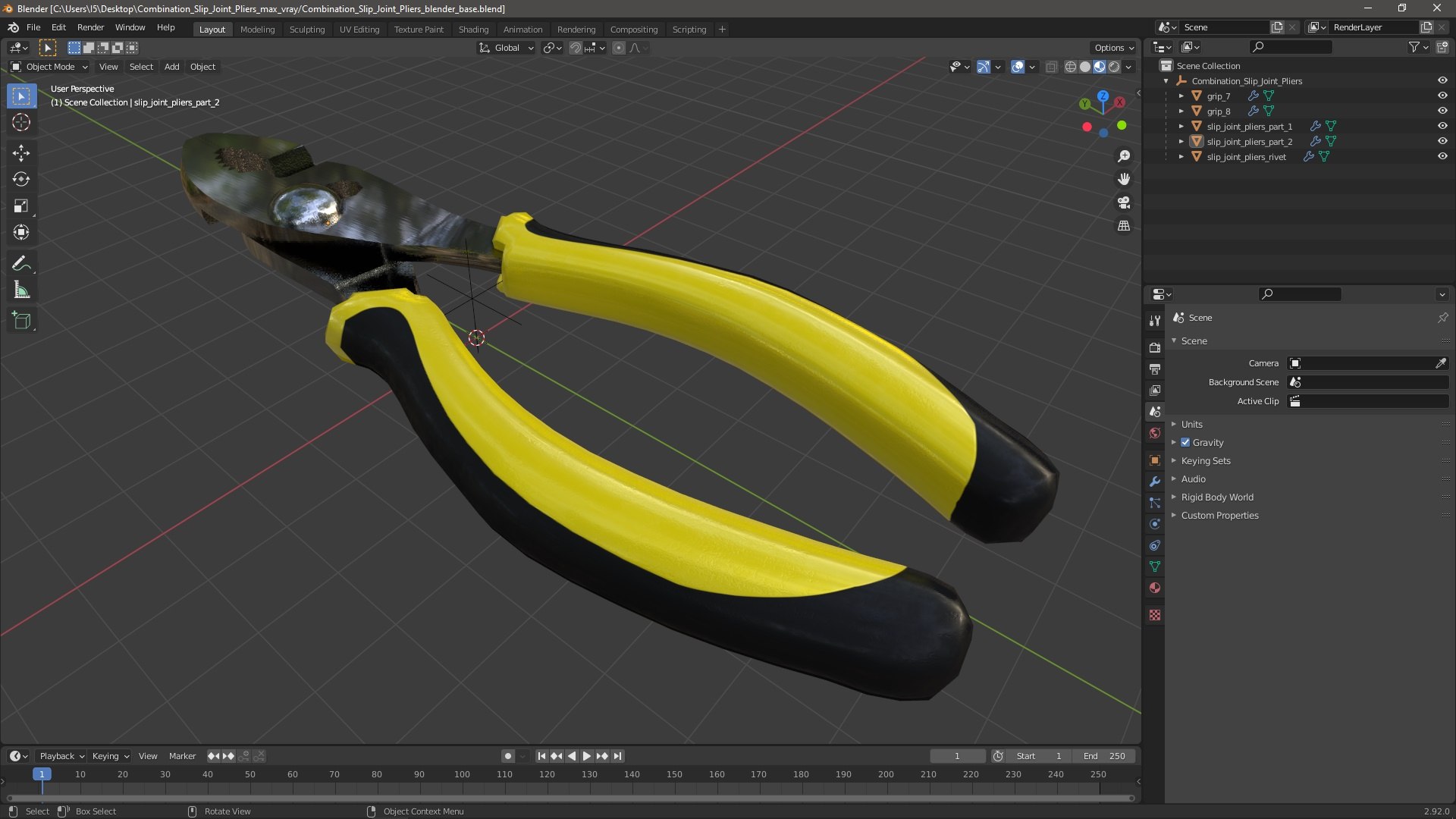 Combination Slip Joint Pliers 3D Model - TurboSquid 2201999
