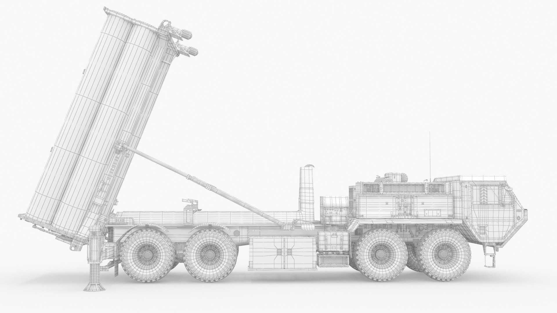 3D Model US Mobile Anti-Ballistic Missile System THAAD Open Version ...