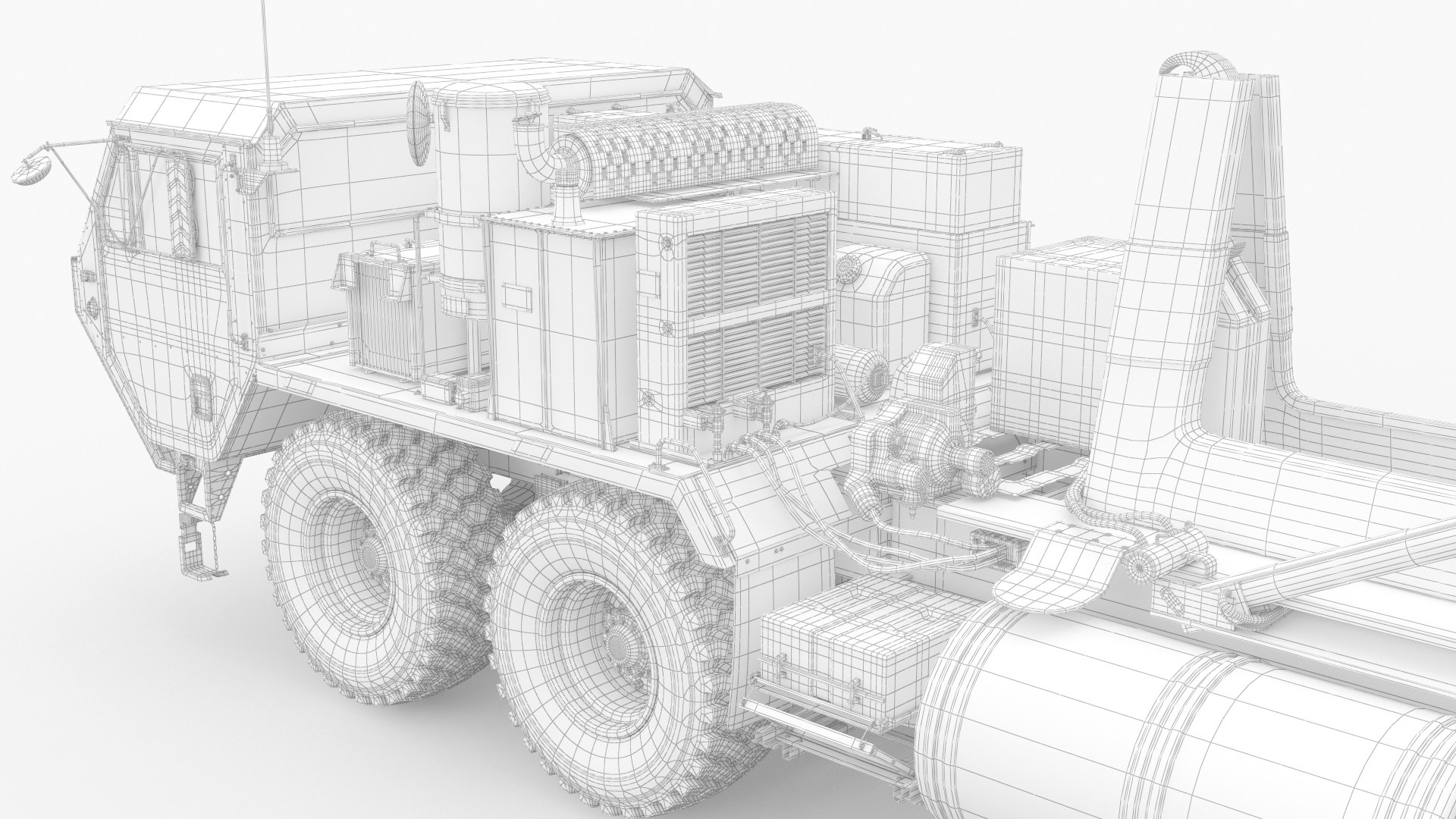 3D Model US Mobile Anti-Ballistic Missile System THAAD Open Version ...