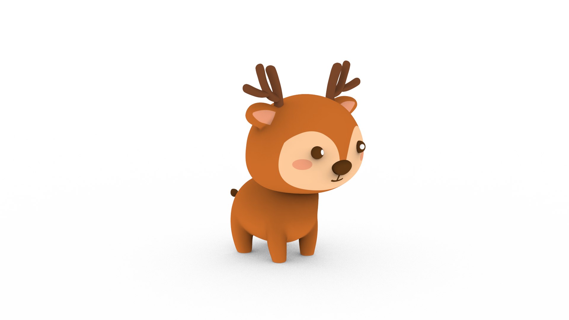 3D Model Cartoon Deer V001 Character - TurboSquid 2098534