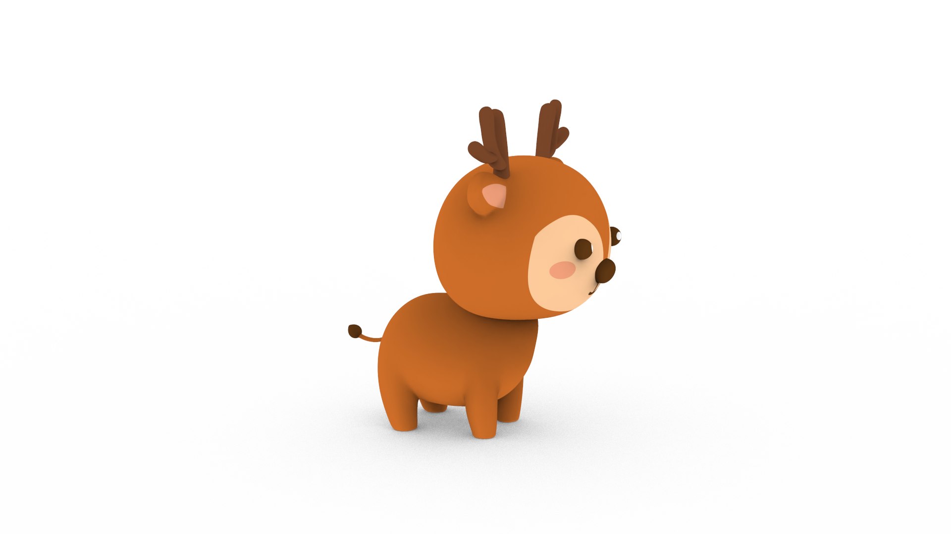 3D Model Cartoon Deer V001 Character - TurboSquid 2098534