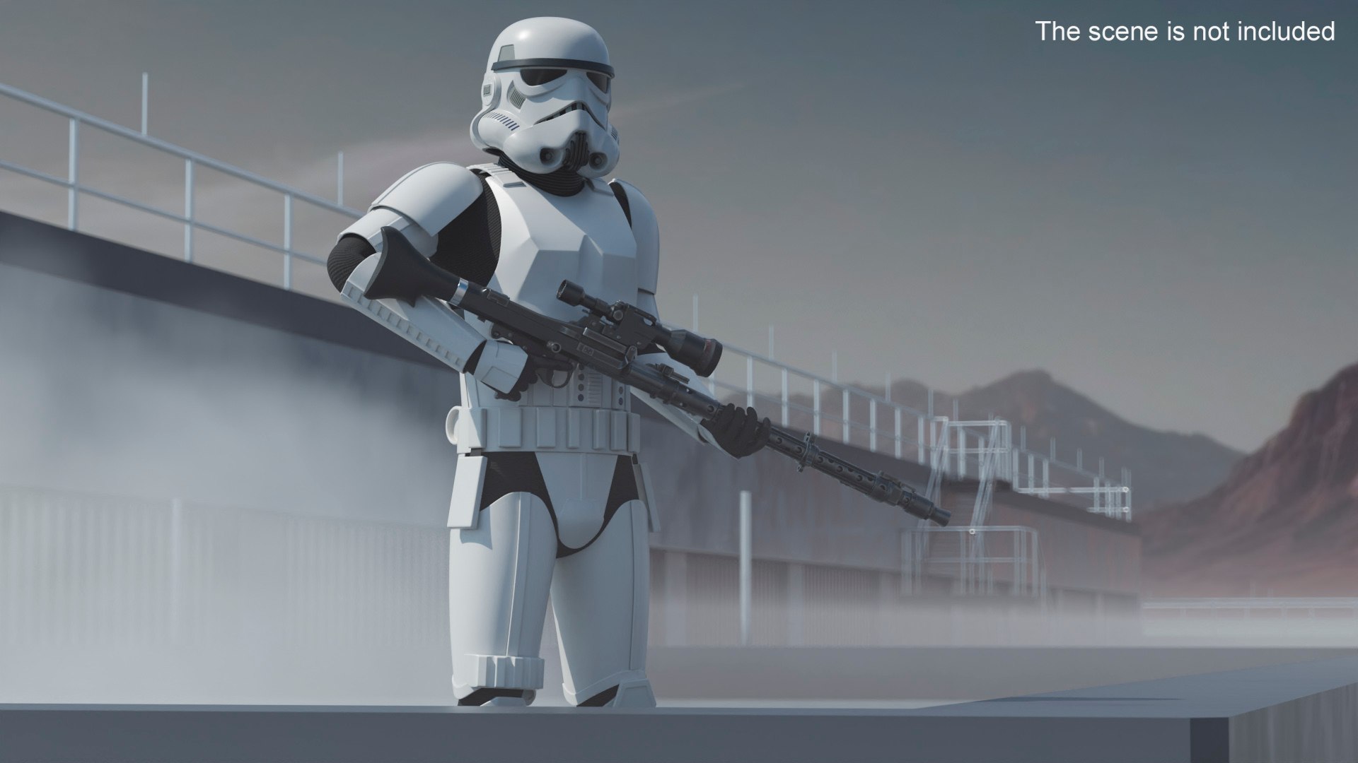 Star Wars Imperial Stormtrooper With Blaster Rifle Standing Pose 3D ...