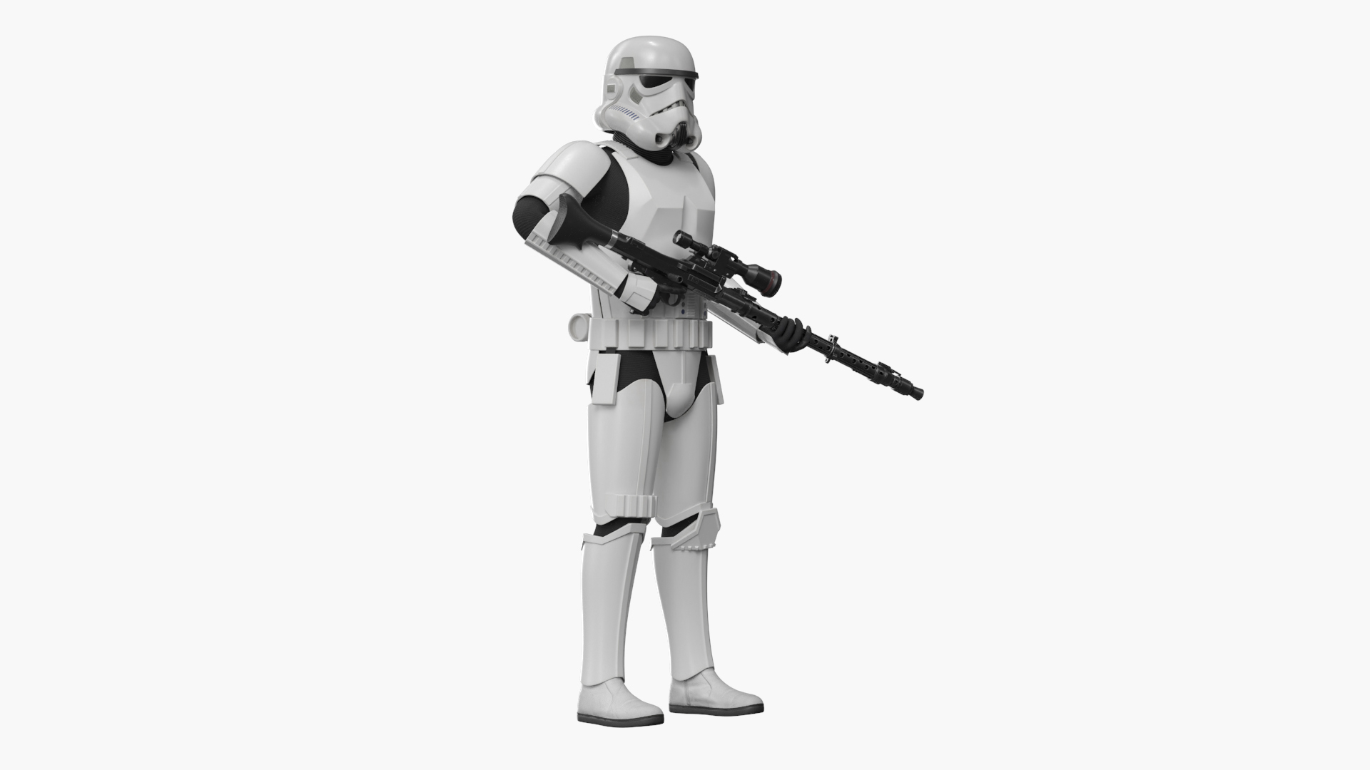 Star Wars Imperial Stormtrooper With Blaster Rifle Standing Pose 3D - TurboSquid 2425108
