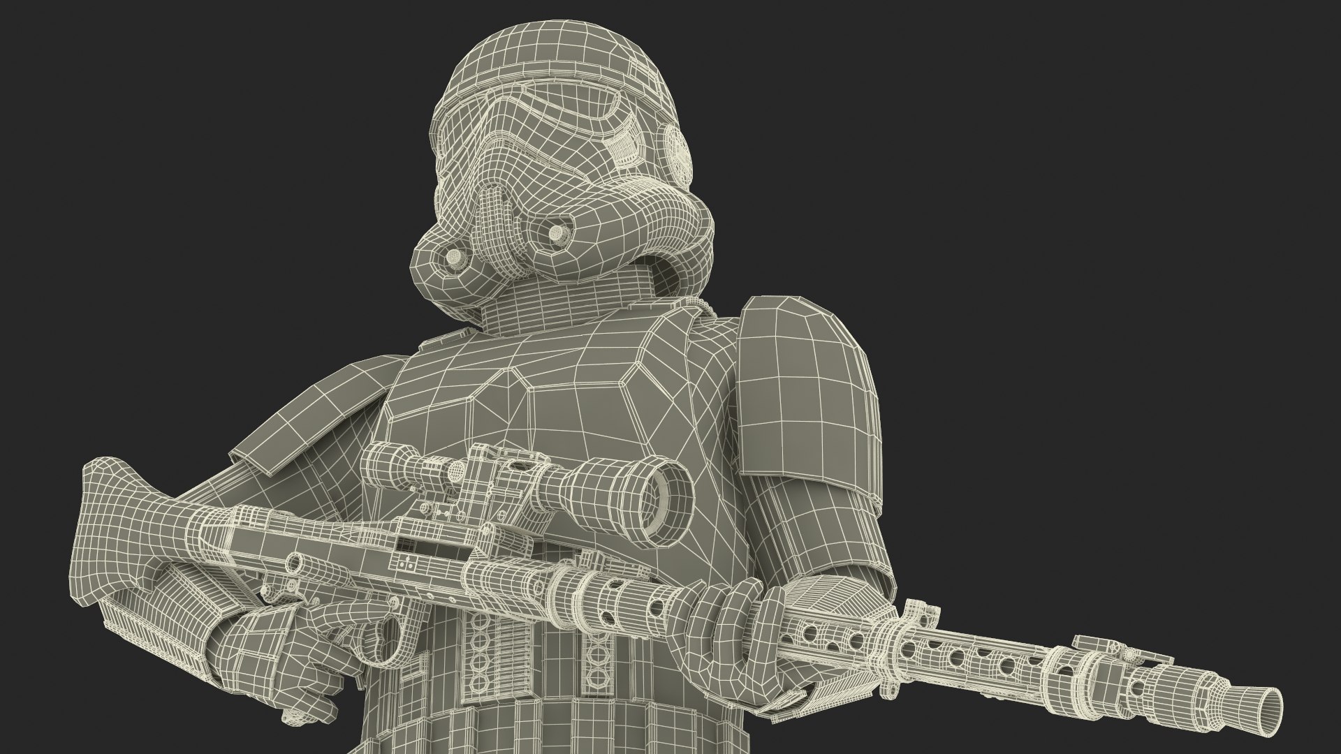 Star Wars Imperial Stormtrooper With Blaster Rifle Standing Pose 3D ...