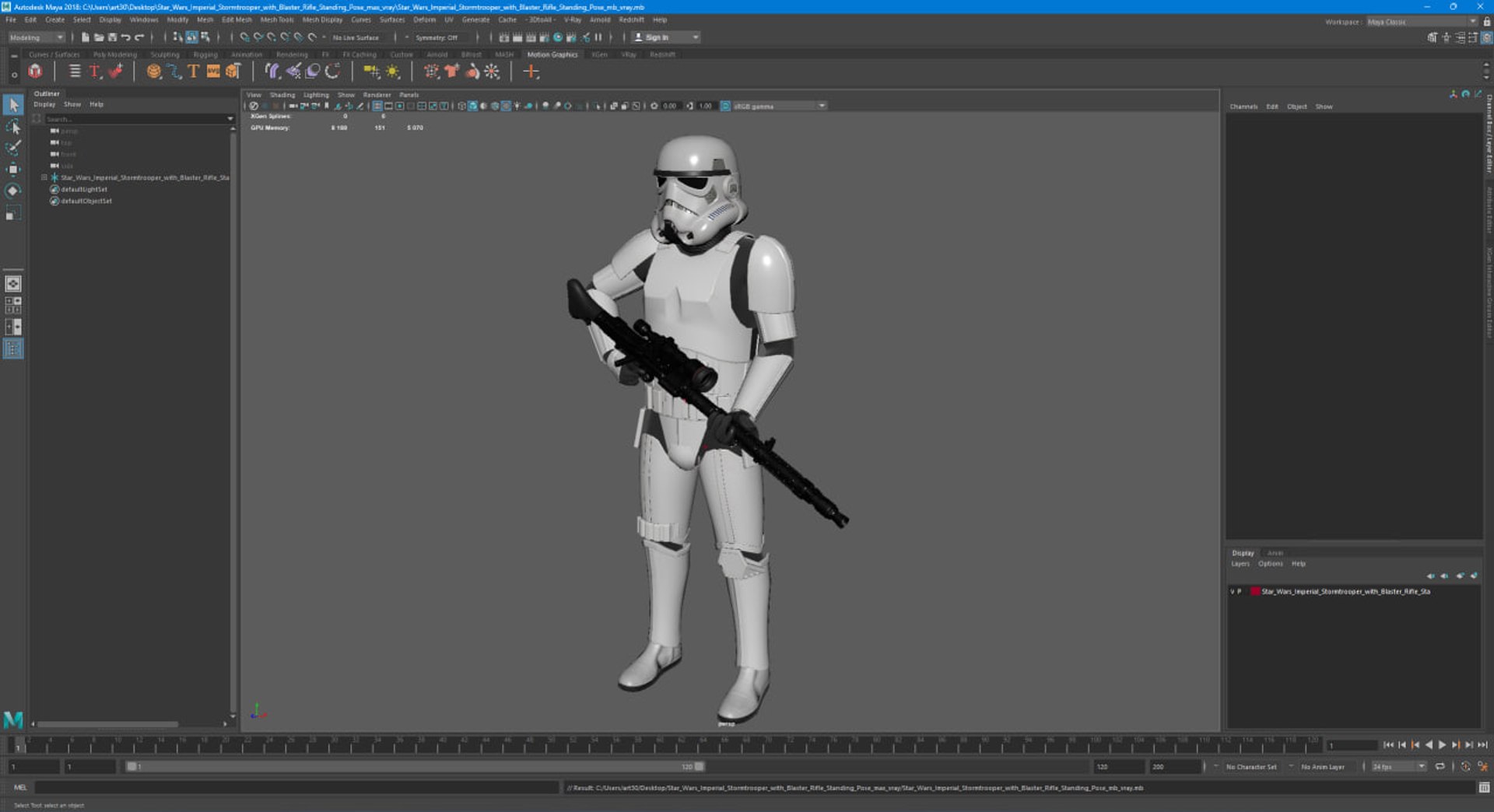 Star Wars Imperial Stormtrooper With Blaster Rifle Standing Pose 3D ...