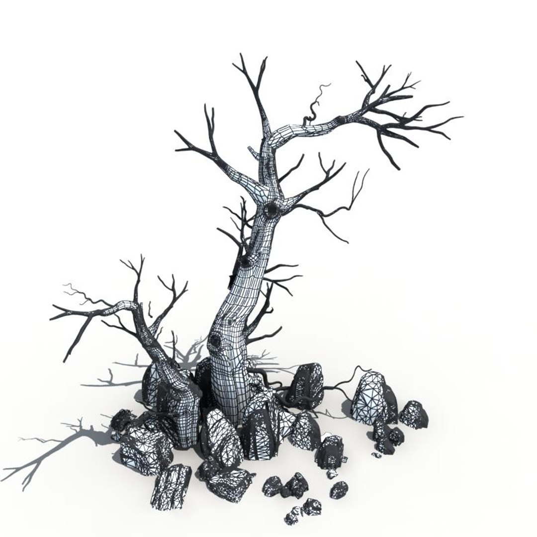 Scary Tree Dry 3d Model