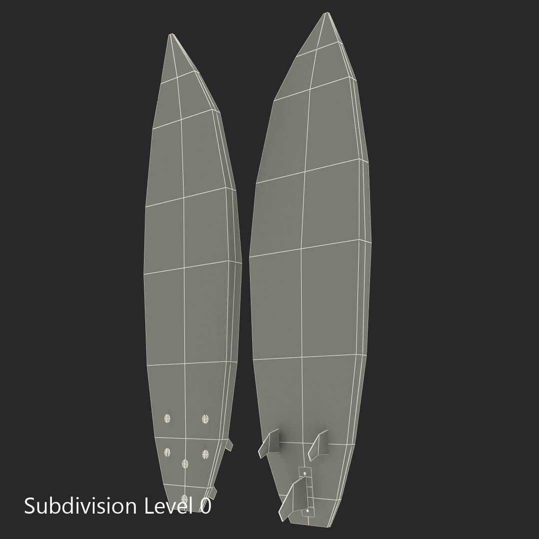 Surfboard Shortboard 2 3d Model