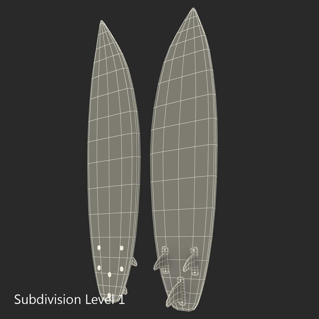 Surfboard Shortboard 2 3d Model