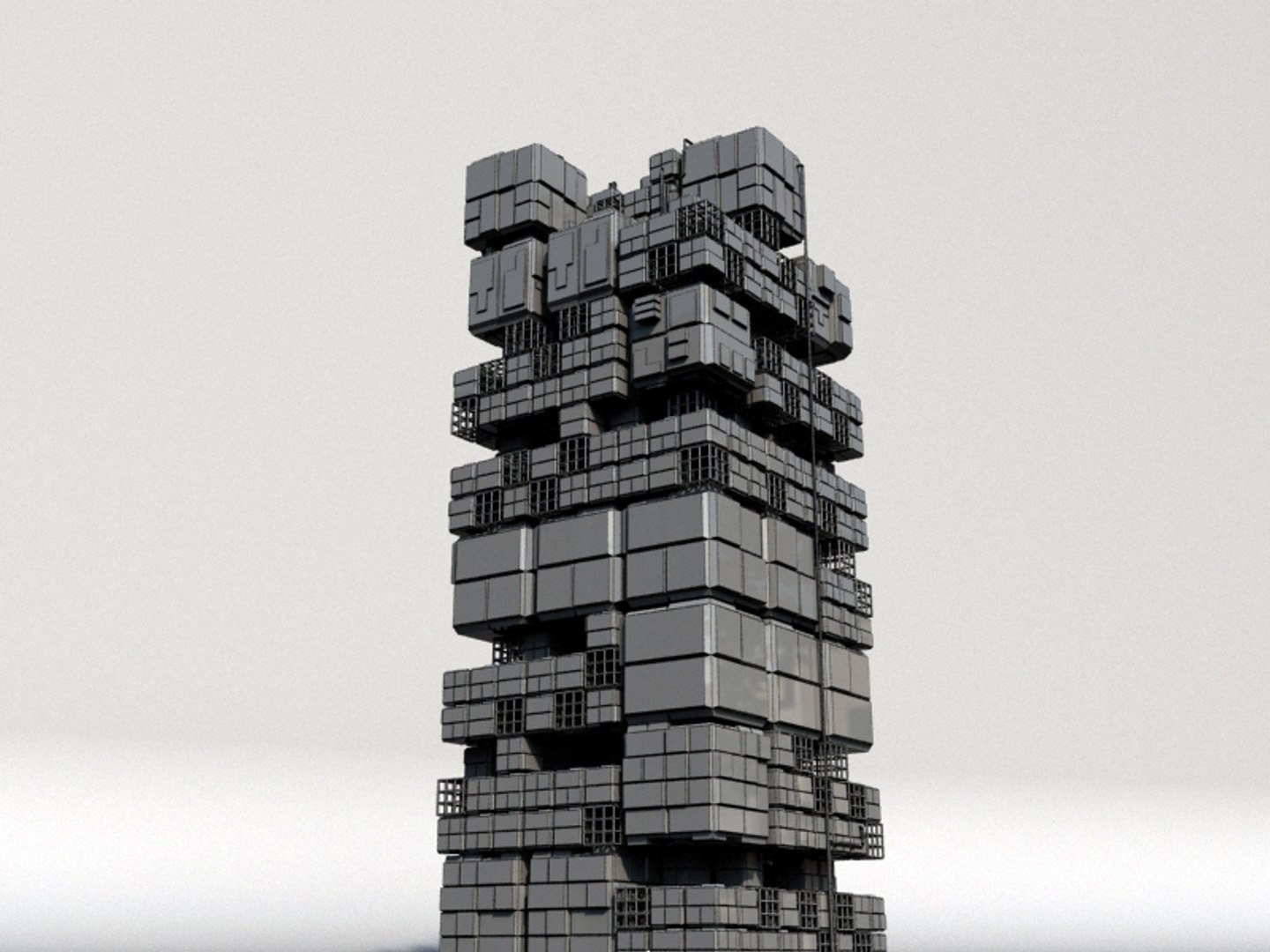 Sci Fi Box Building 3d Obj