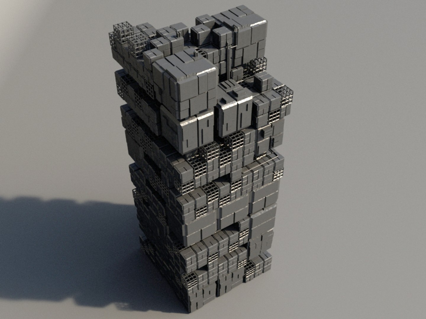 Sci Fi Box Building 3d Obj