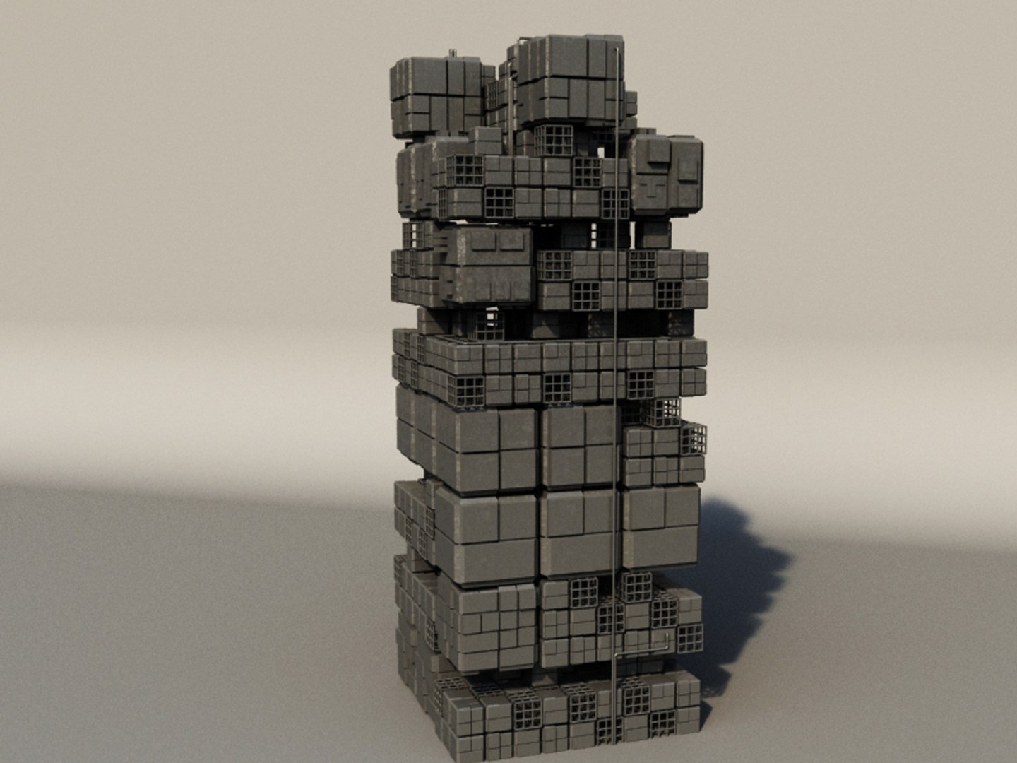 Sci Fi Box Building 3d Obj