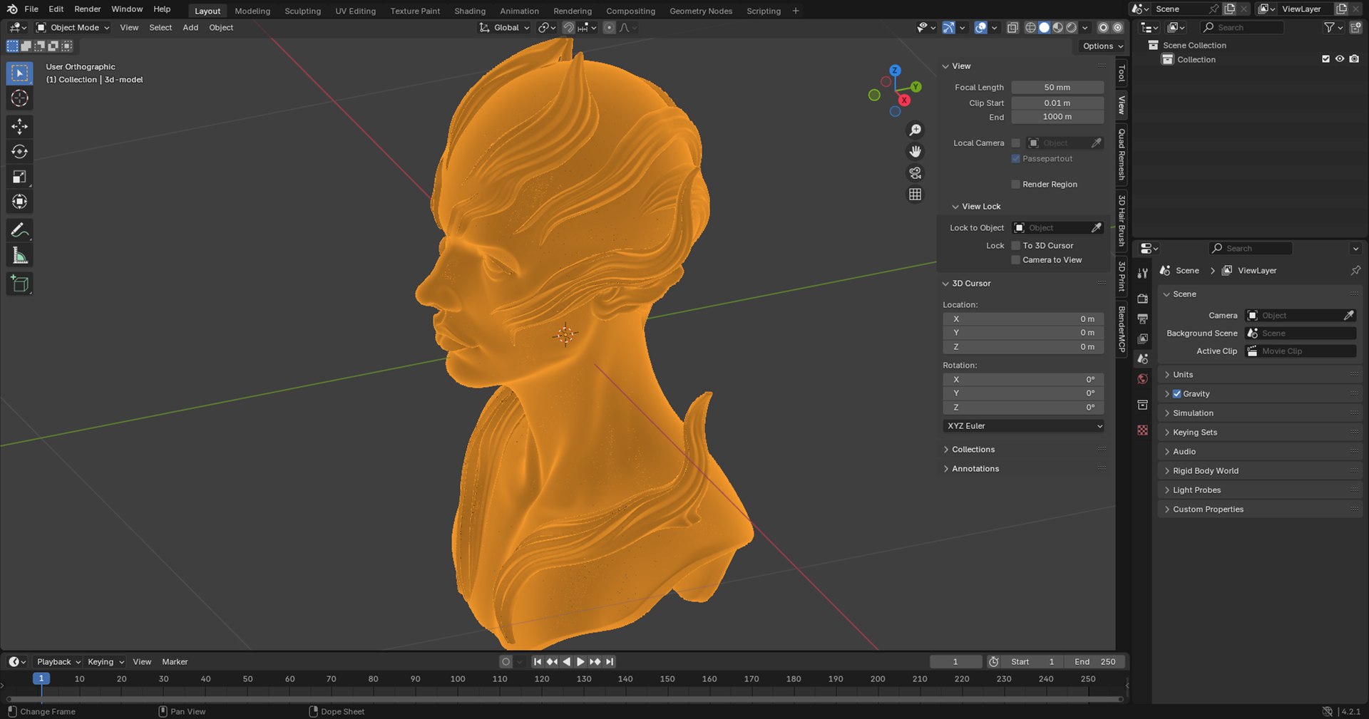 3D Spirit Guardian Bust 3D Print Model Ethereal Protector Sculpture ...