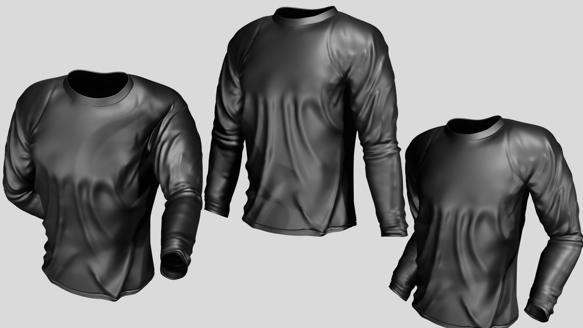 Rigged full sleeves t shirt 3D model - TurboSquid 1816027
