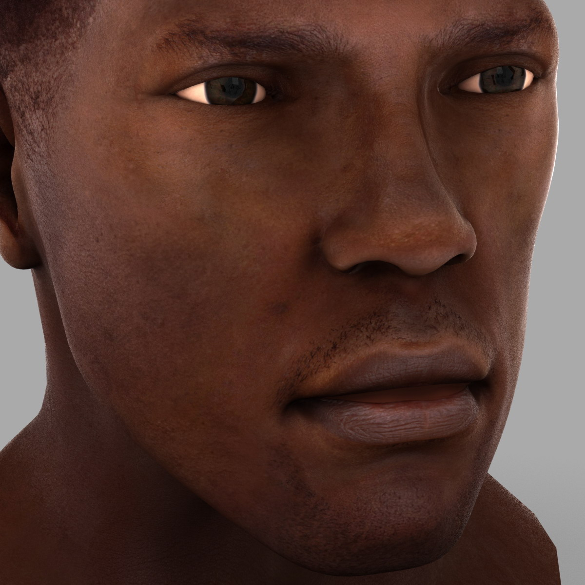 3d model black male head
