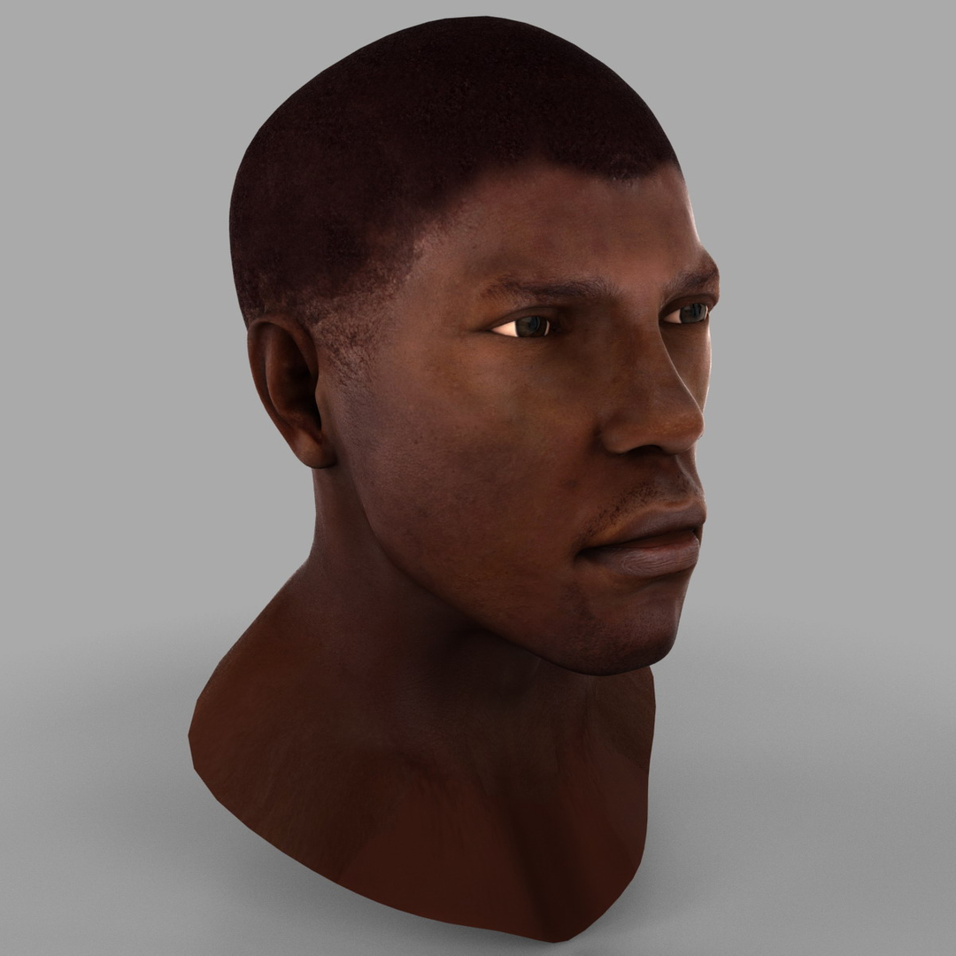 3d model black male head