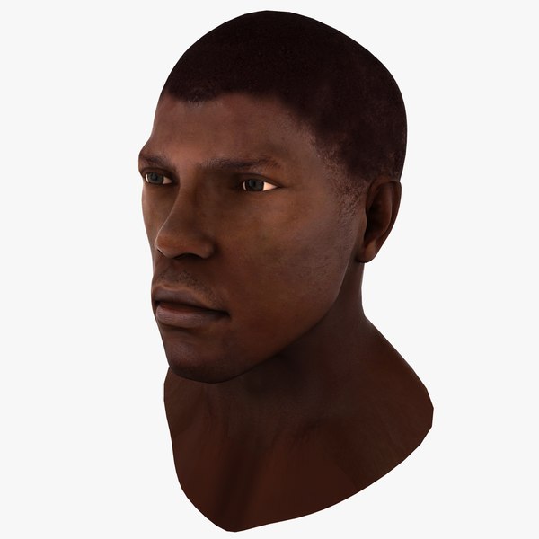 3d model black male head