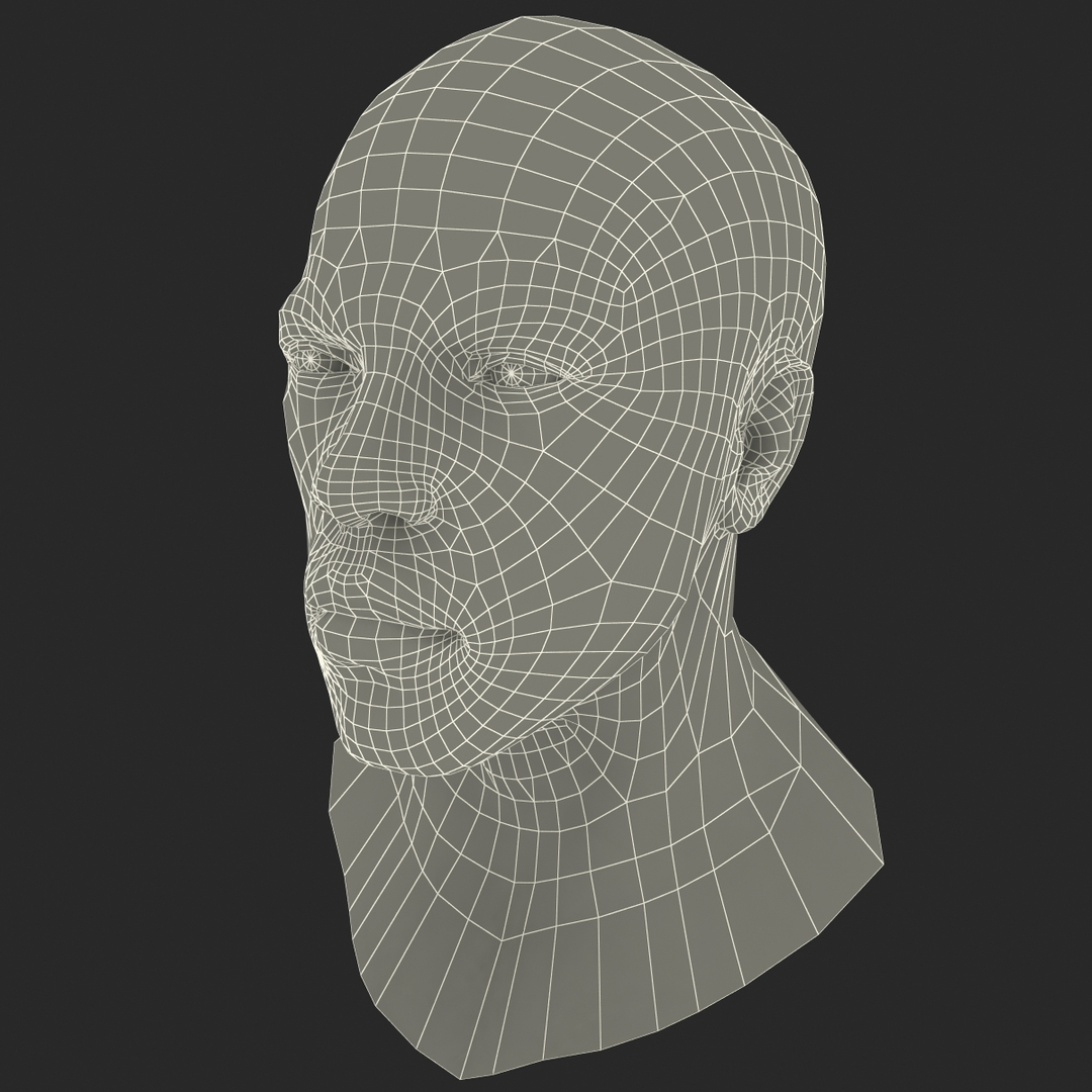 3d model black male head