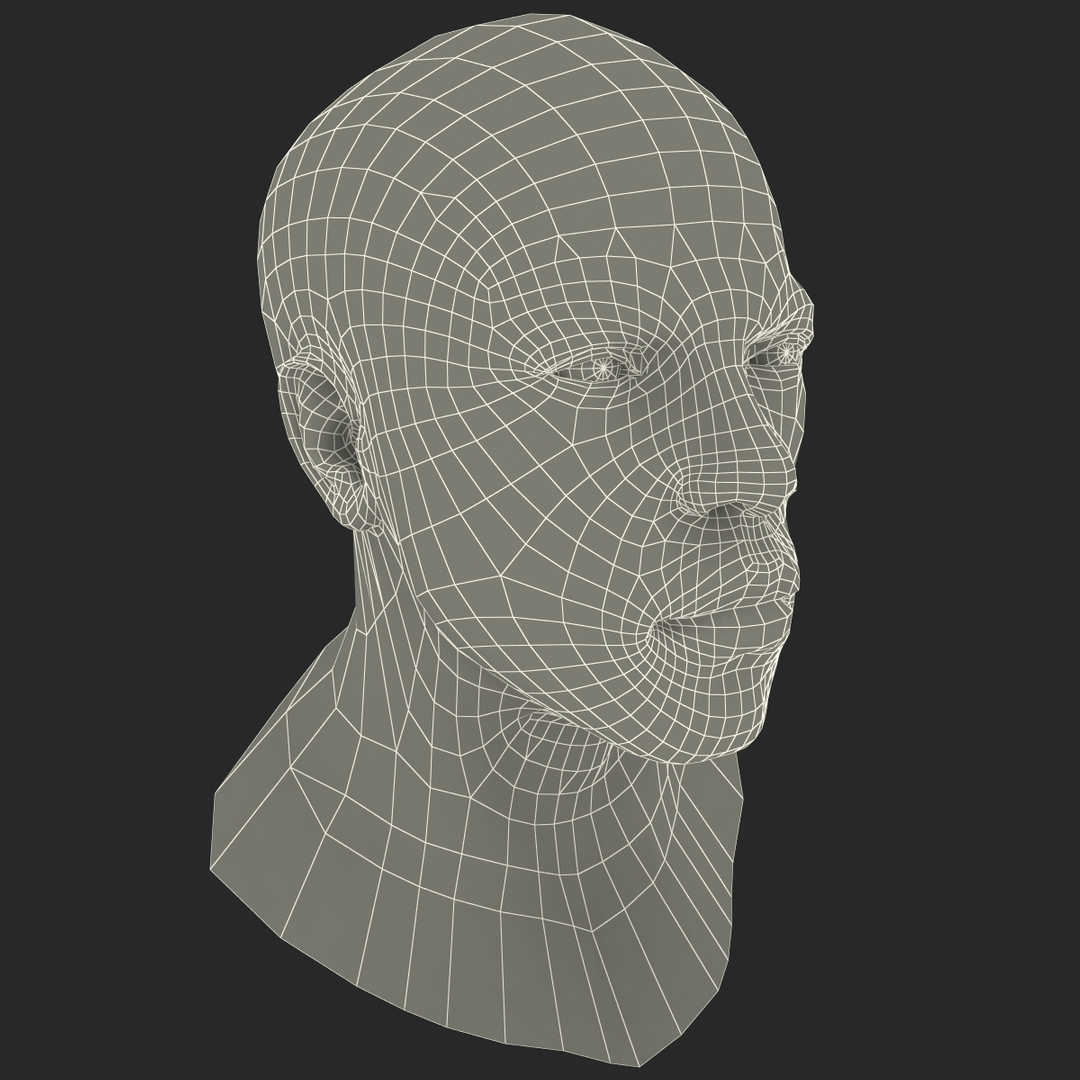 3d model black male head