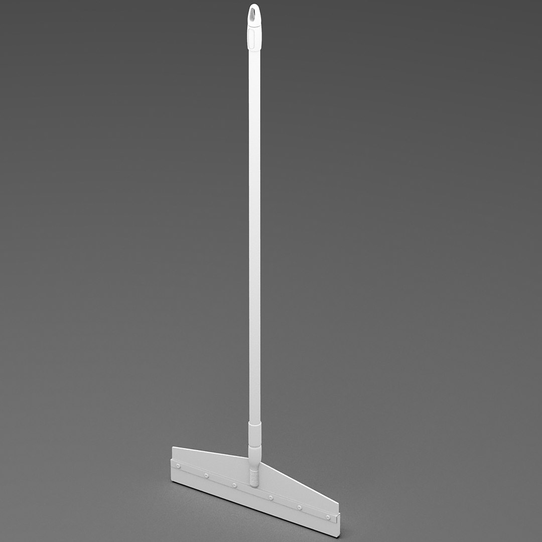 Lowpoly Plastic Mop with Rubber Blade for Floor Wipe 3D model 3D model ...