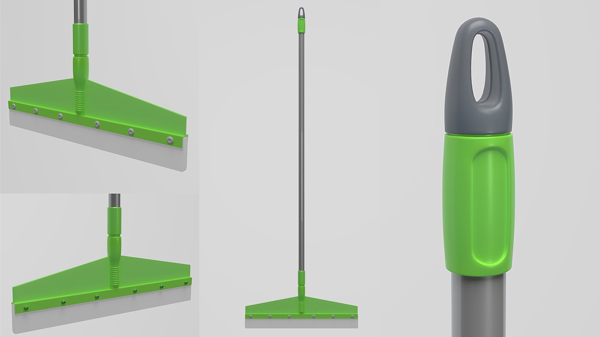 Lowpoly Plastic Mop With Rubber Blade For Floor Wipe 3D Model 3D Model ...