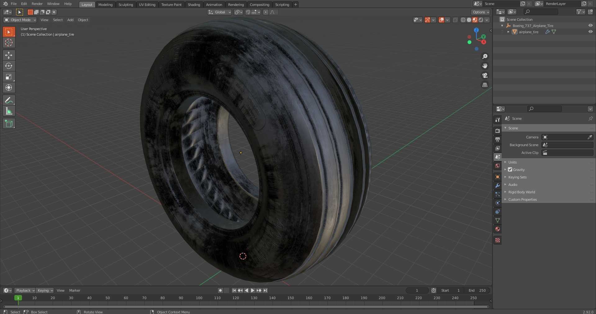 3D Model Boeing 737 Airplane Tire - TurboSquid 2157499
