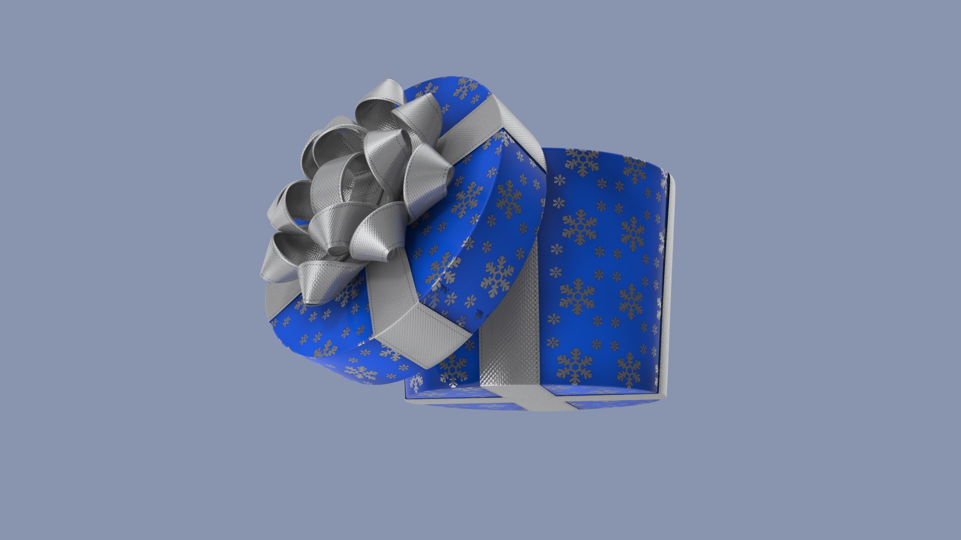 Gift Box Cylinder Blue Open 3D Model - TurboSquid 1779306
