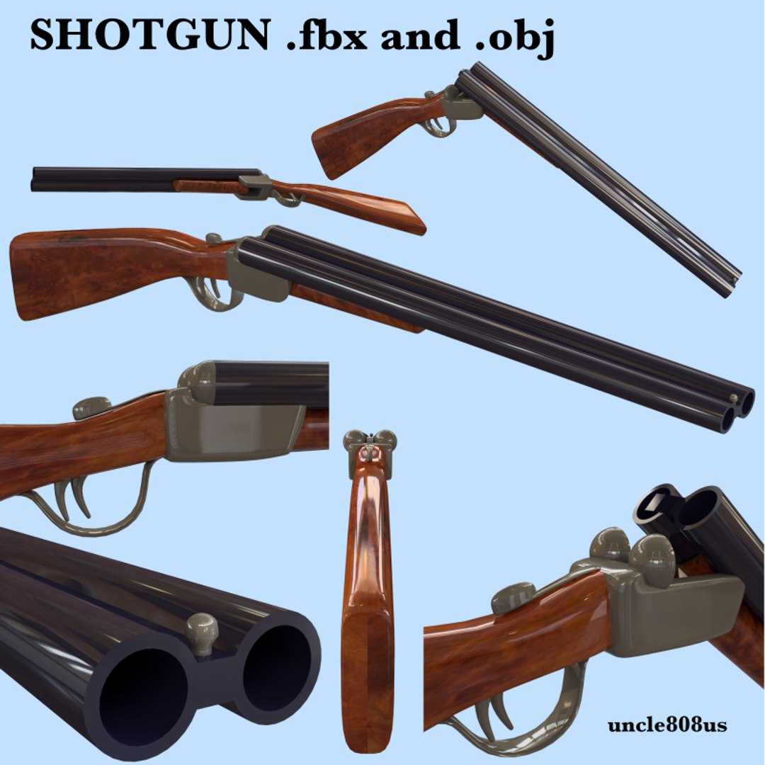 3d Model Shotgun Double Barreled
