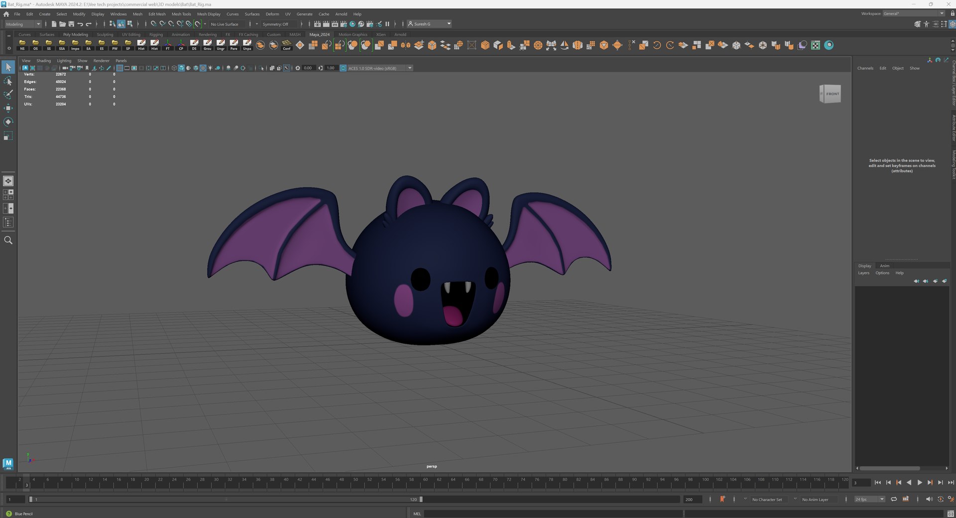 3D BAT Cartoon Maya Rigged Model - TurboSquid 2343246