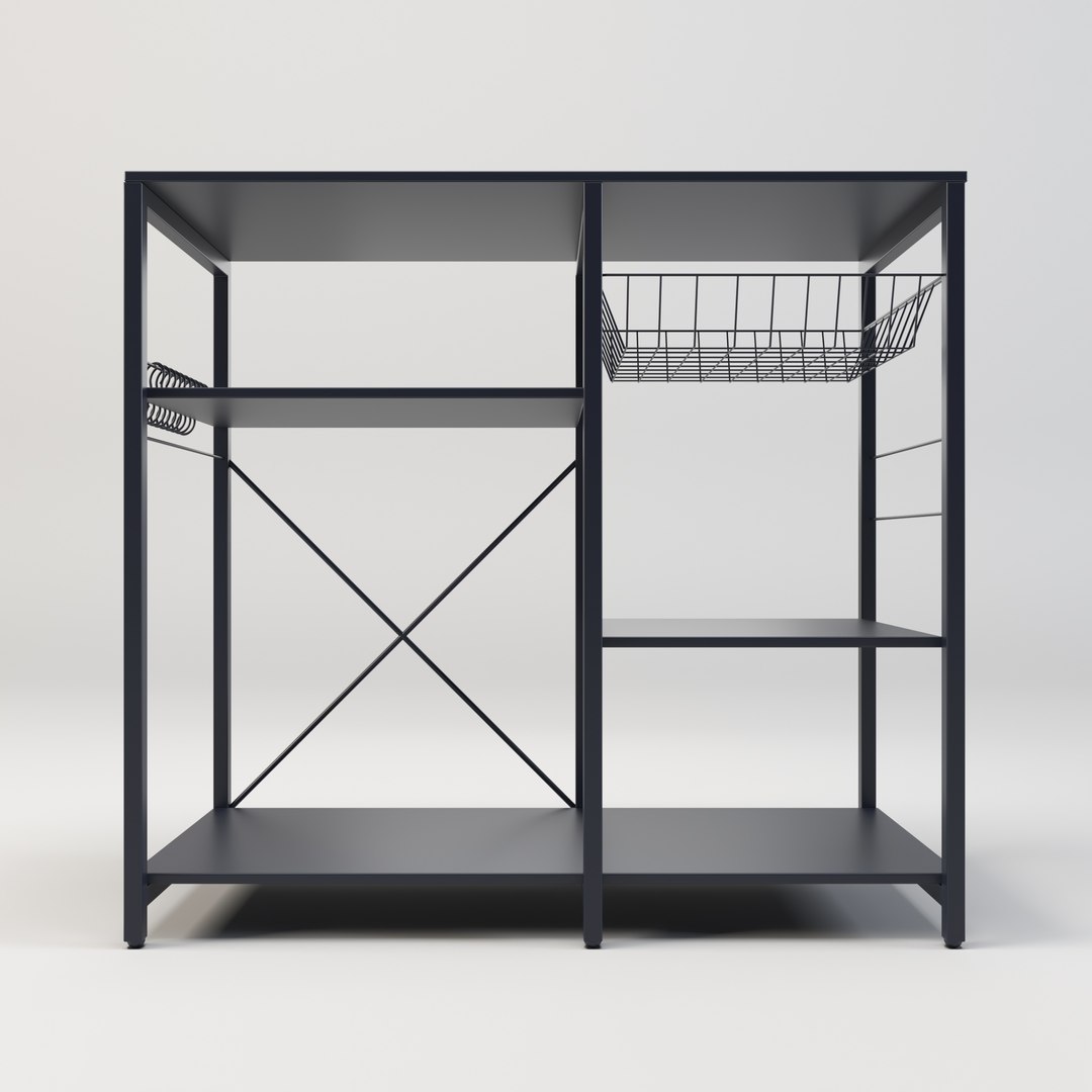 Steel Kitchen Rack Storage 3D Model - TurboSquid 2191064