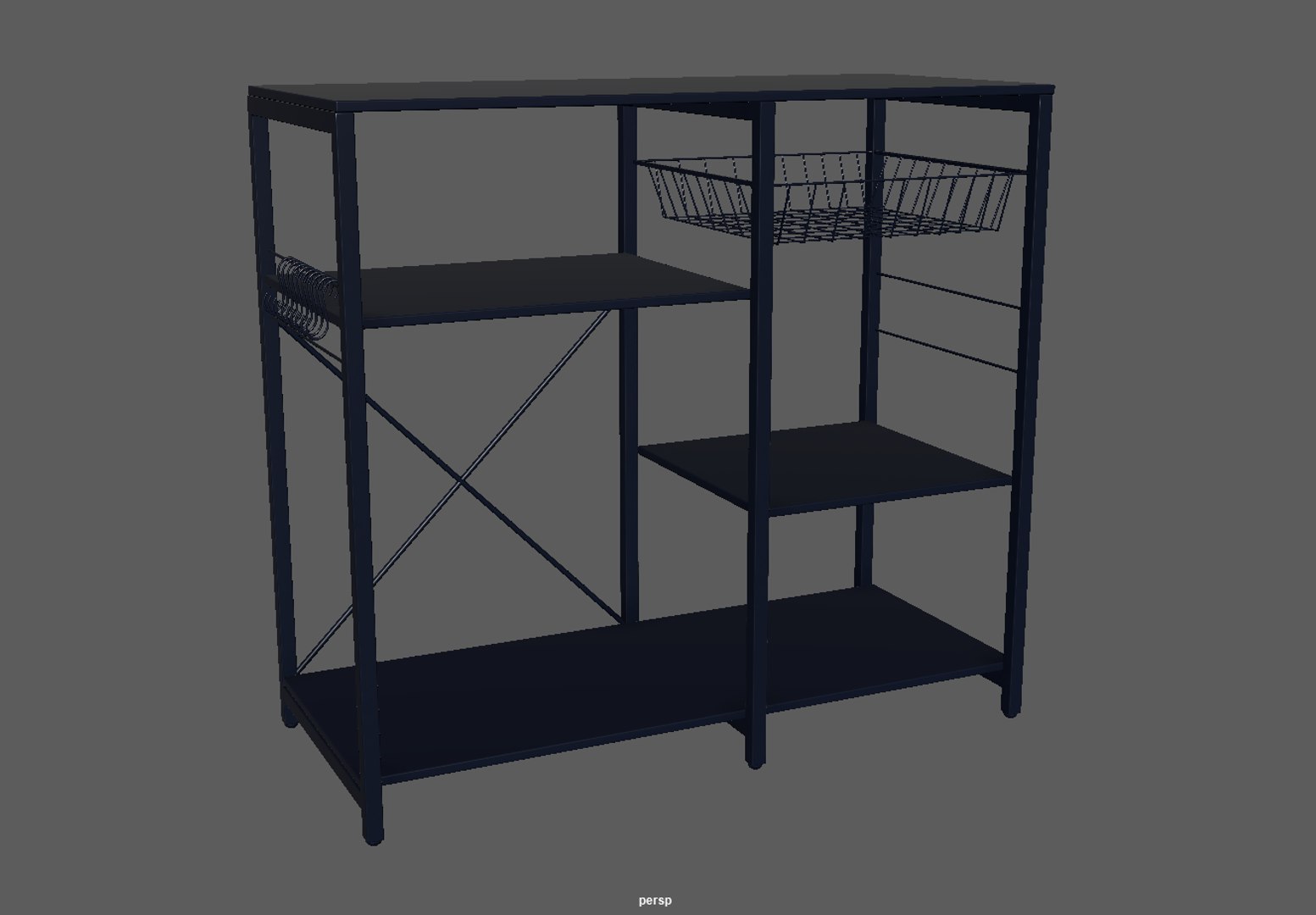 Steel Kitchen Rack Storage 3D Model - TurboSquid 2191064
