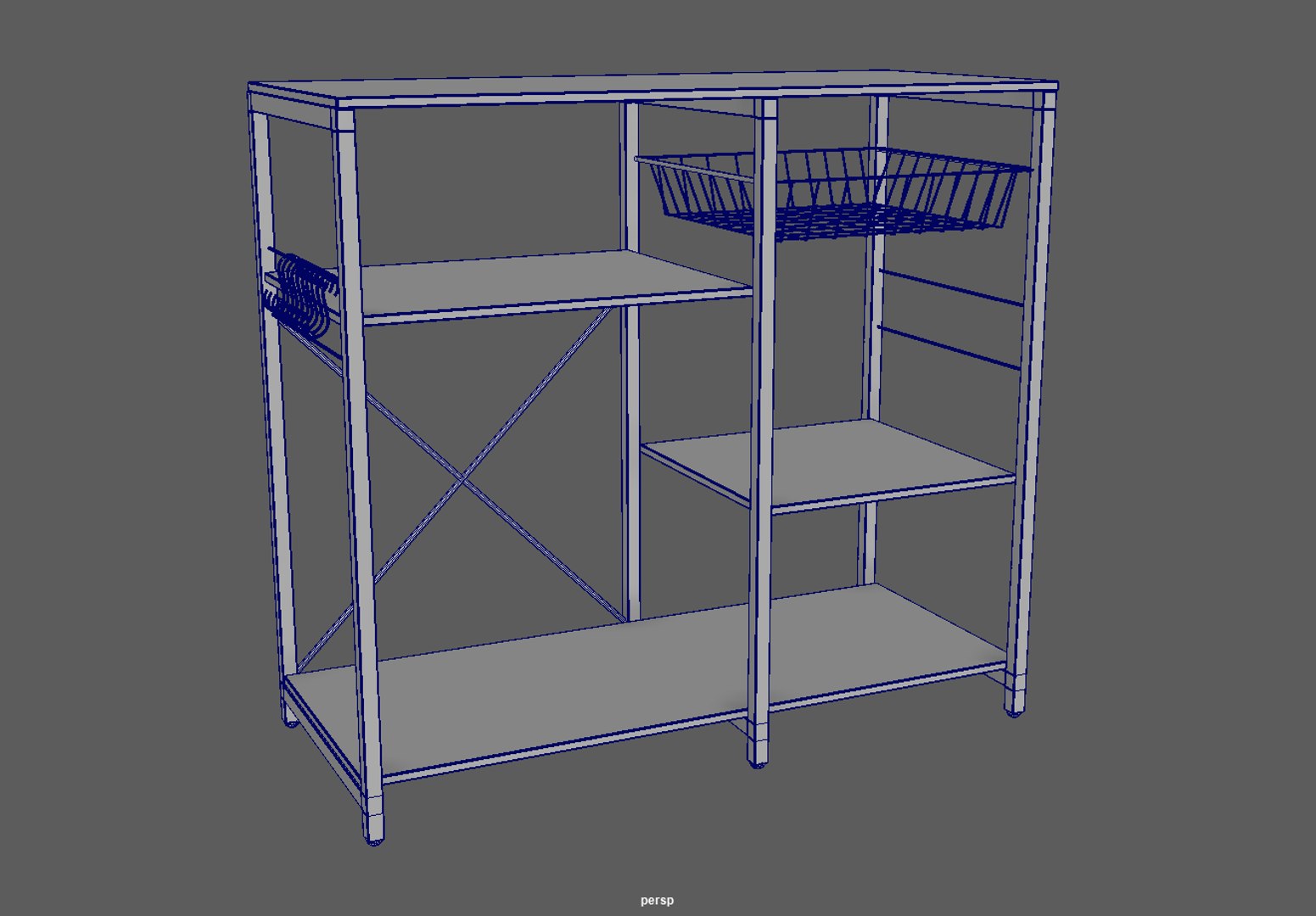 Steel Kitchen Rack Storage 3D Model - TurboSquid 2191064
