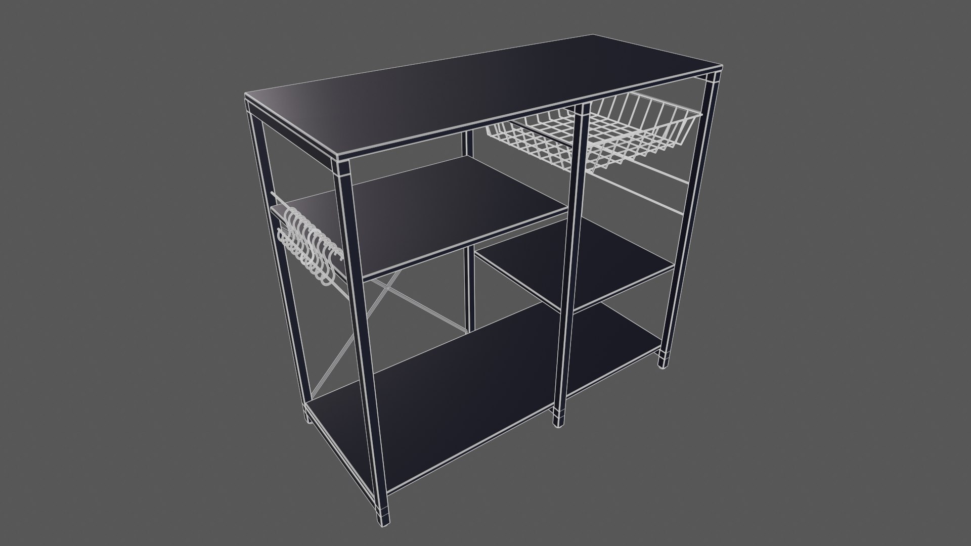 Steel Kitchen Rack Storage 3D Model - TurboSquid 2191064