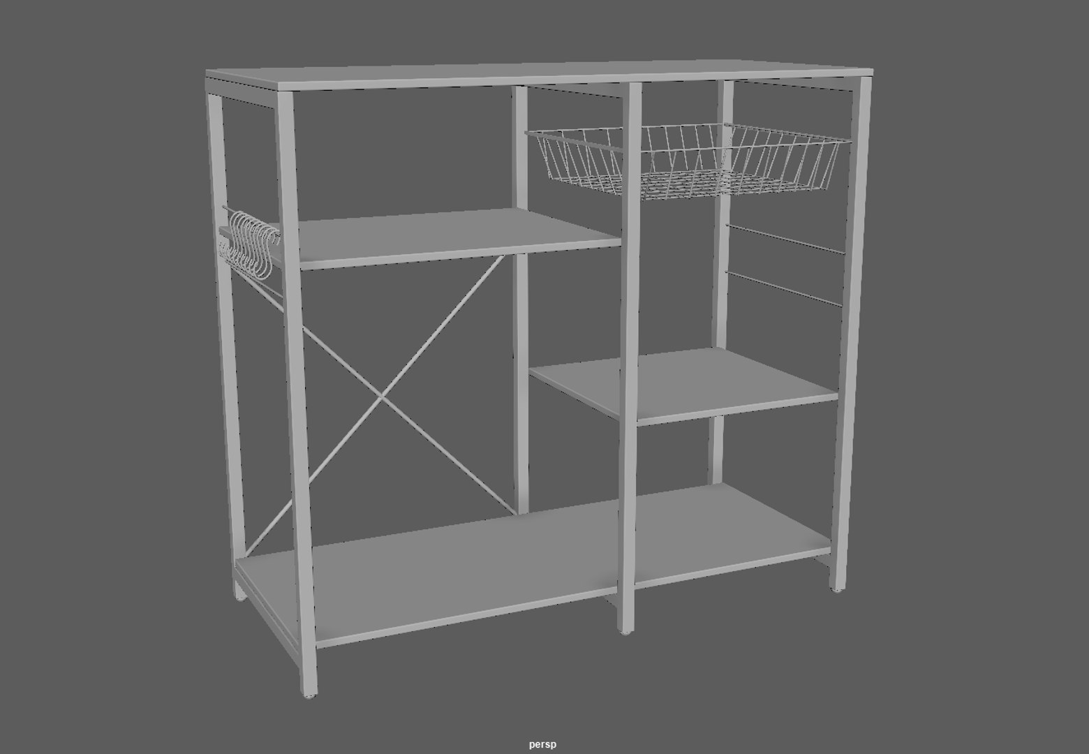 Steel Kitchen Rack Storage 3D Model - TurboSquid 2191064