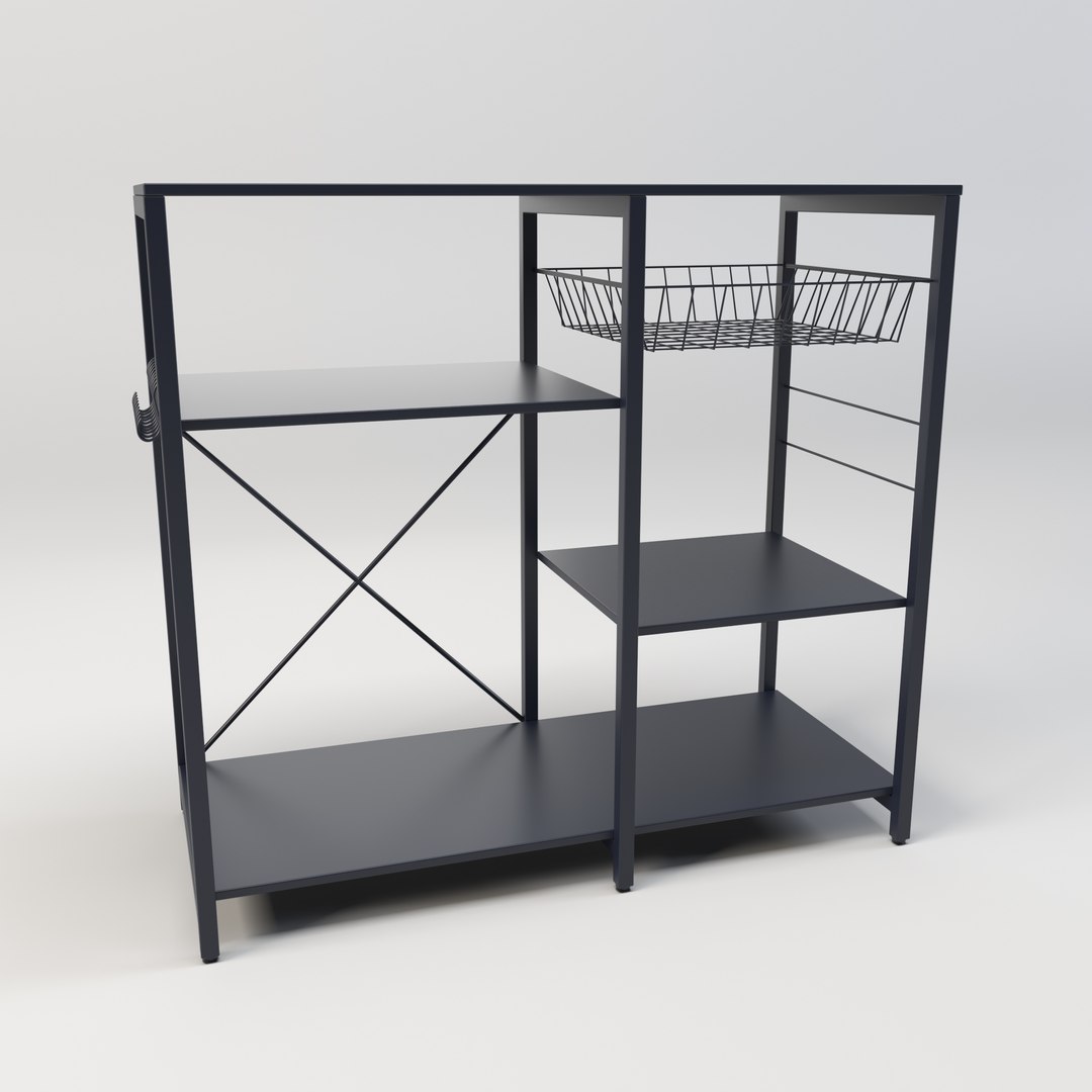 Steel Kitchen Rack Storage 3D Model - TurboSquid 2191064