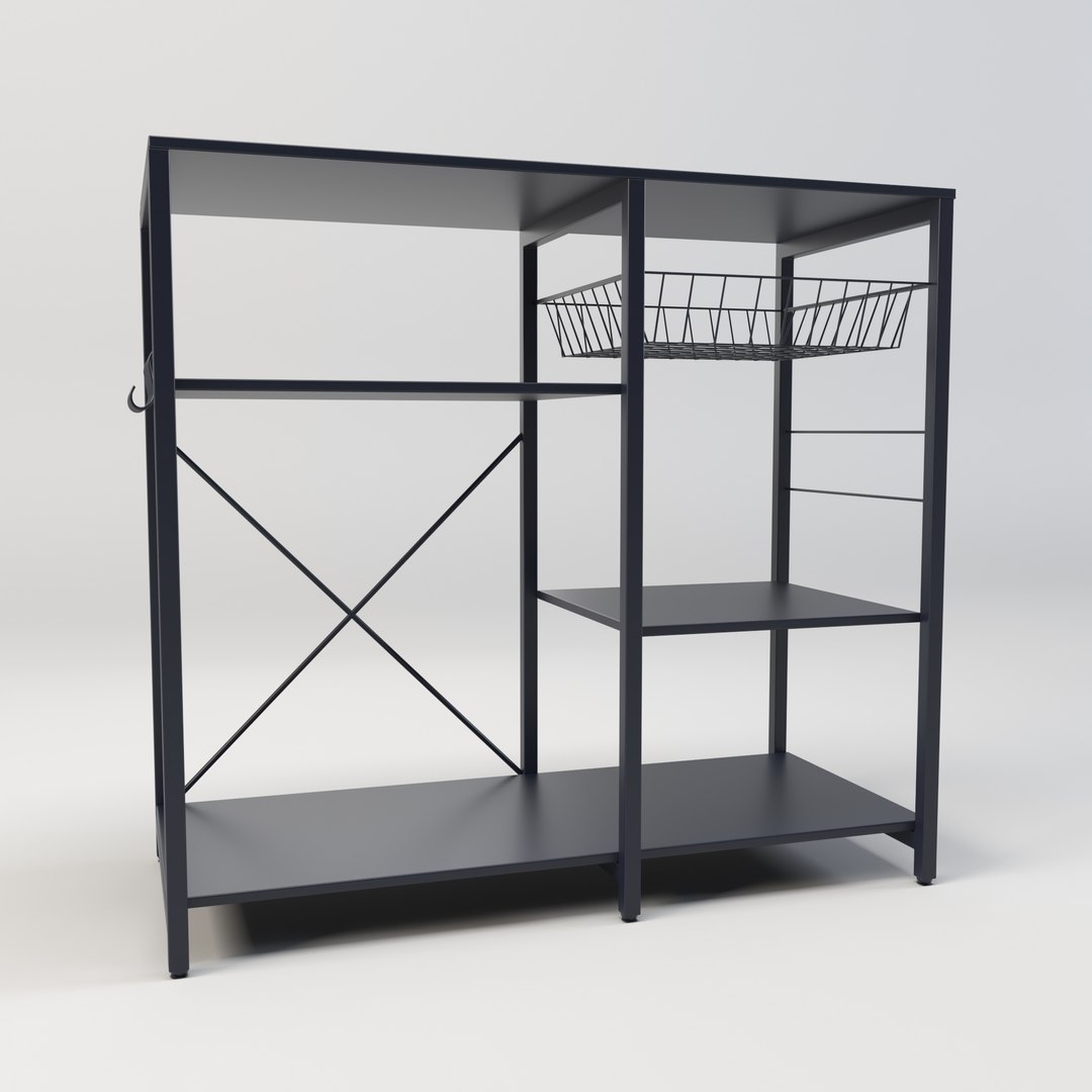 Steel Kitchen Rack Storage 3D Model - TurboSquid 2191064