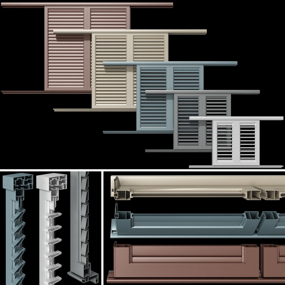 3D Shutter blind system for windows and doors - TurboSquid 1839614